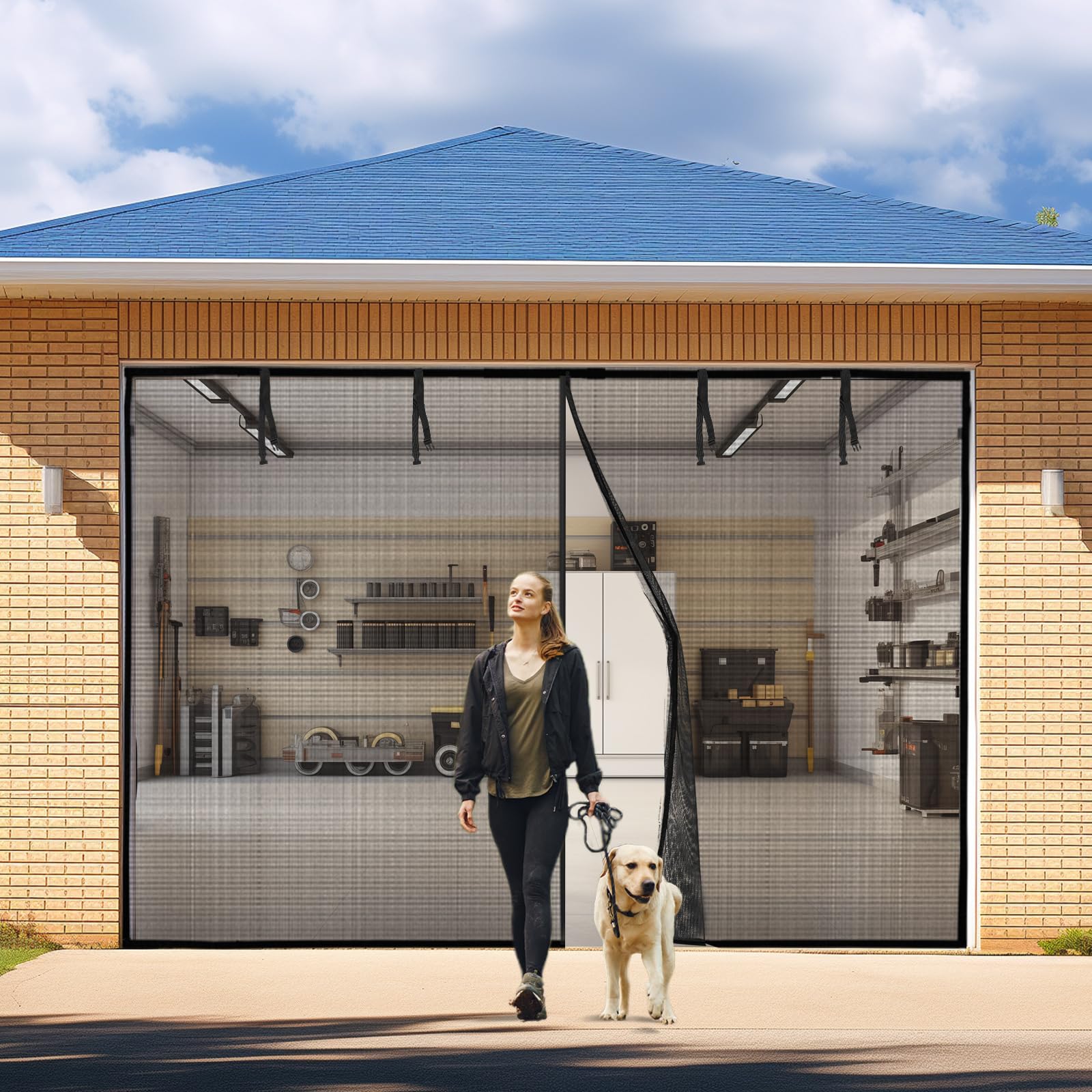 Snapklik.com : Oiyeefo Garage Door Screen: 10x8FT Garage Screen Door ...