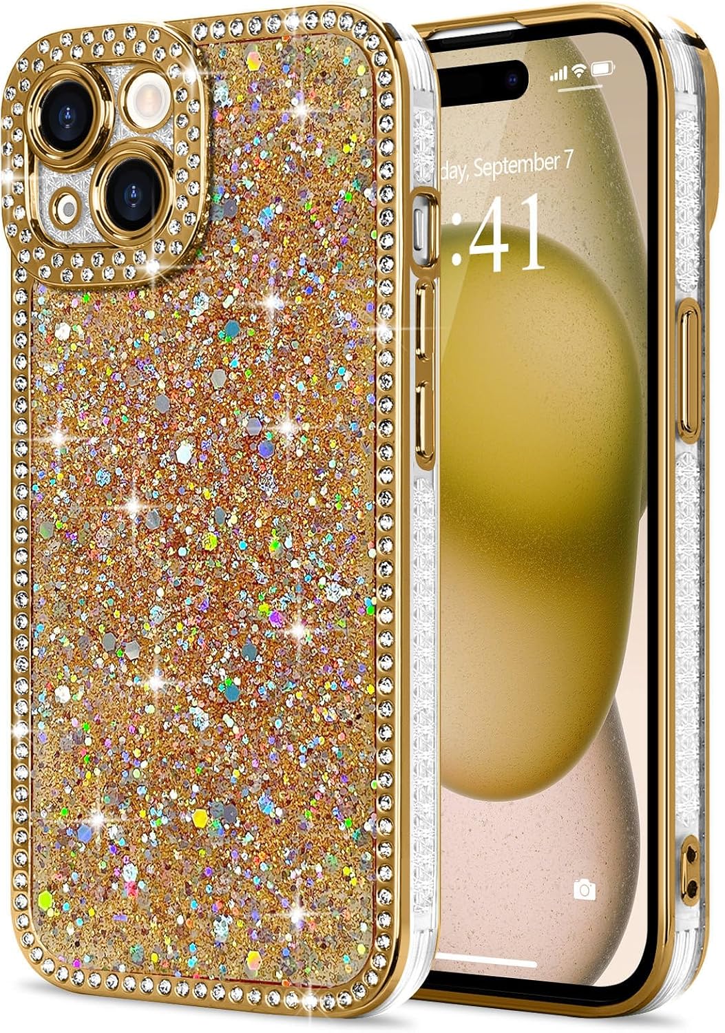 Amazon.com: Lafunda for iPhone 15 Case Glitter, Luxury Shiny Bling ...