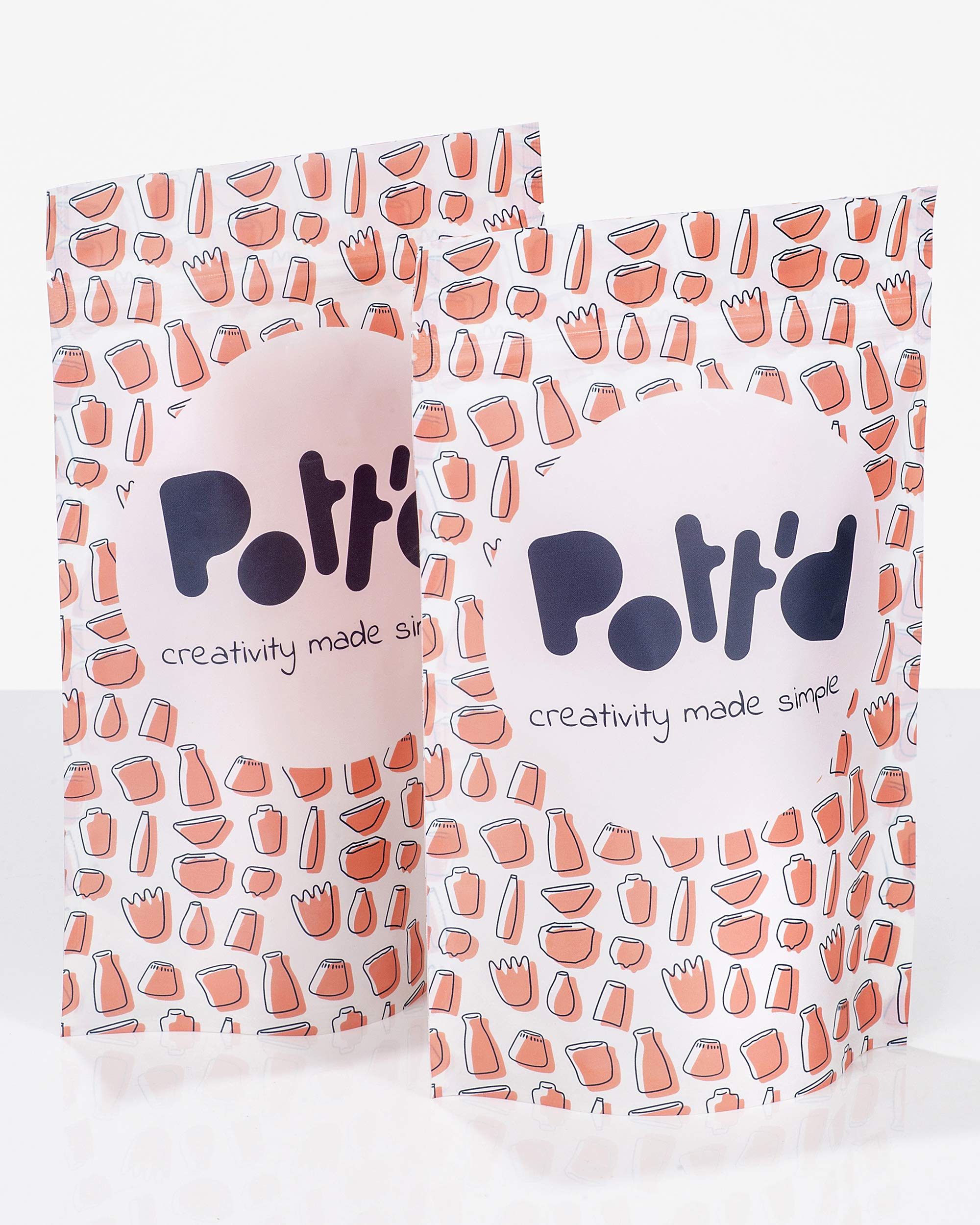 Pott'd Home Air-Dry Clay Pottery Kit for Beginners. Kit Includes: Air ...