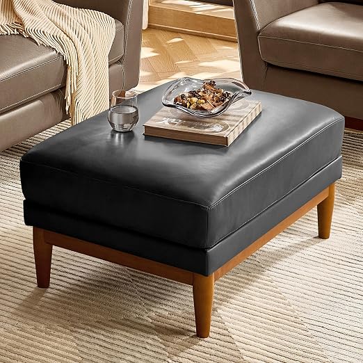 Amazon.com: HULALA HOME Genuine Leather Ottoman Coffee Table, Foot ...