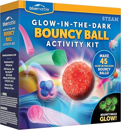 Amazon.com: Blue Marble Bouncy Ball Science Kit - Make Up to 45 Glow in ...