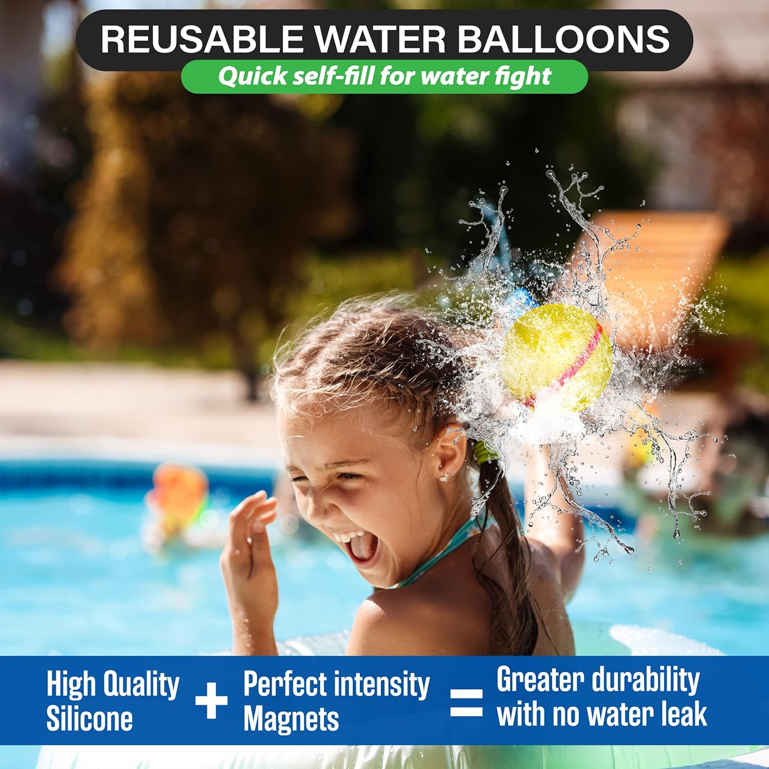 Reusable Water Balloons Quick Fill – Refillable Magnetic Self-sealing ...