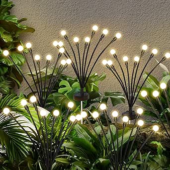 Jsdoin Solar Lights Outdoor Waterproof, Swaying Solar Garden Firefly Decorative Yard,Firefly ...