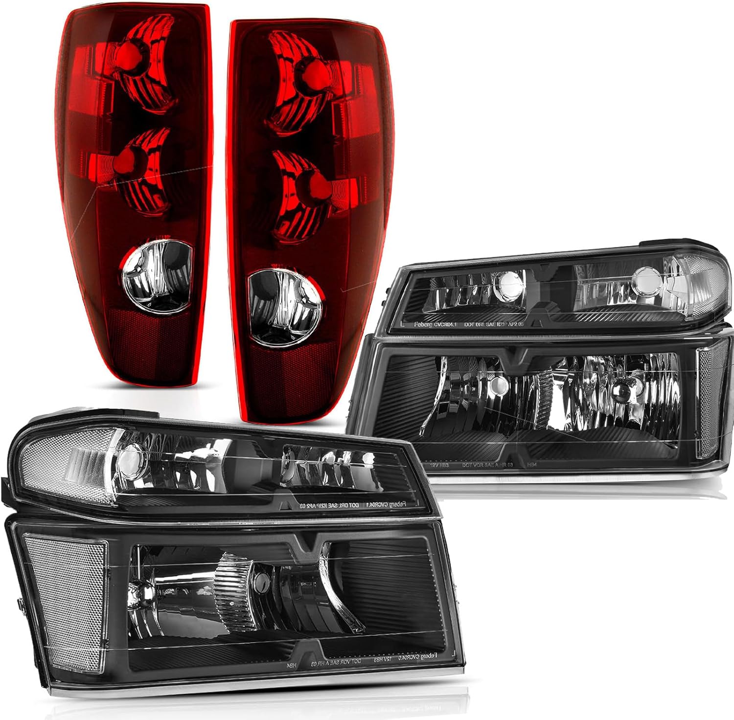 Amazon.com: APSVE Headlights Tail Lights Compatible with 2004-2012 Chevy Colorado/GMC Canyon ...