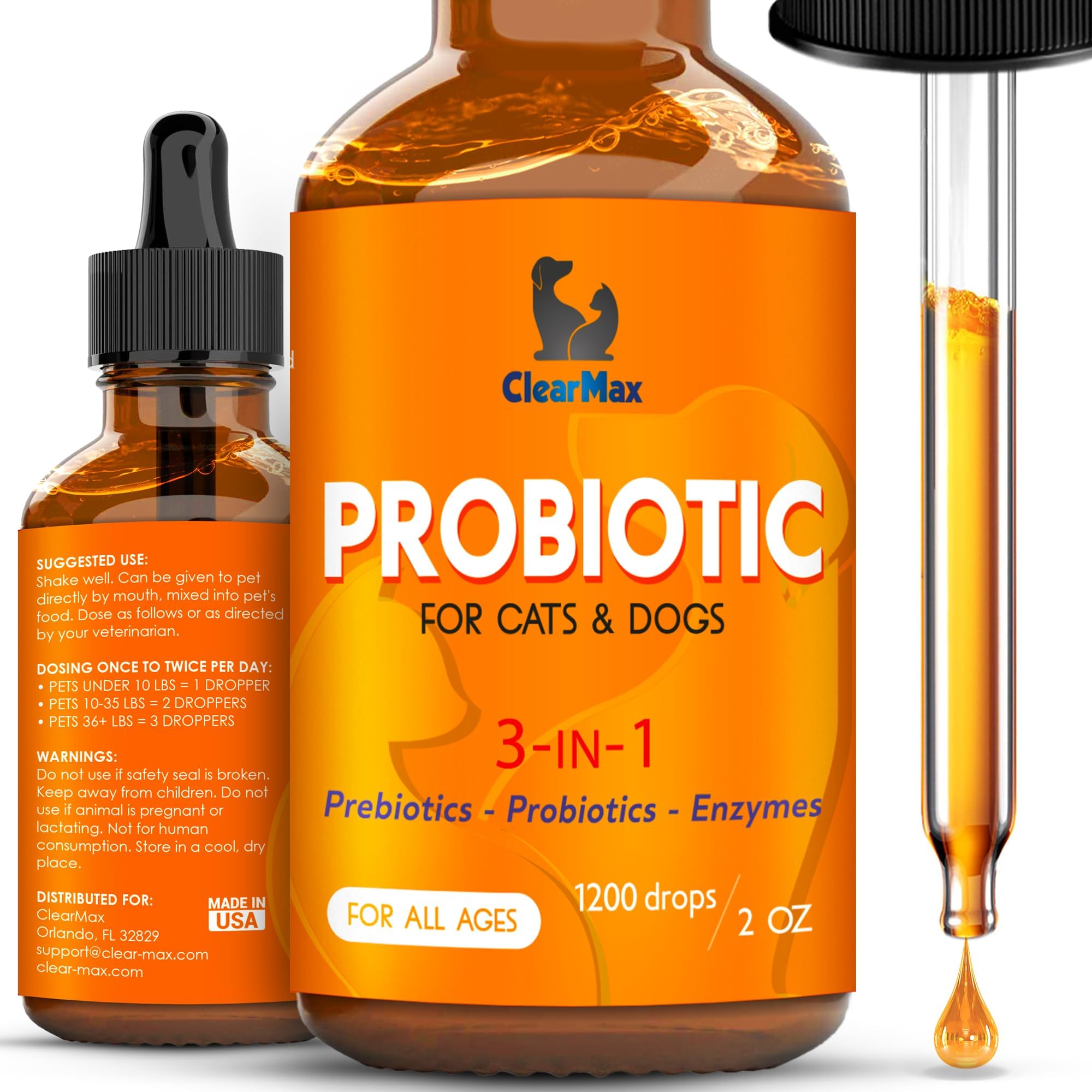 Amazon.com : Probiotics & Prebiotics with Enzymes for Dogs and Cats ...