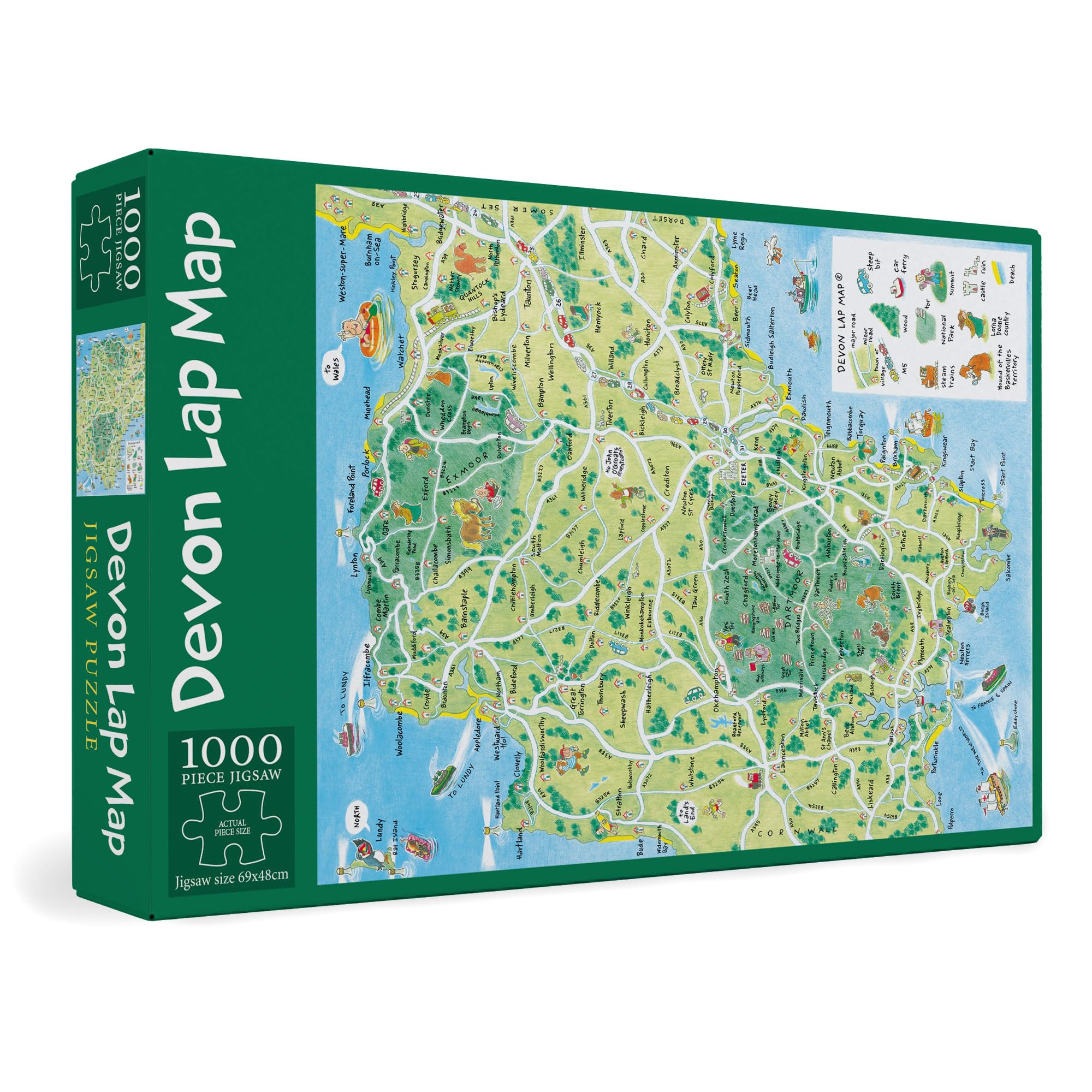 Devon Lap Map 1,000 Piece Deluxe Jigsaw Puzzle : Amazon.co.uk: Toys & Games