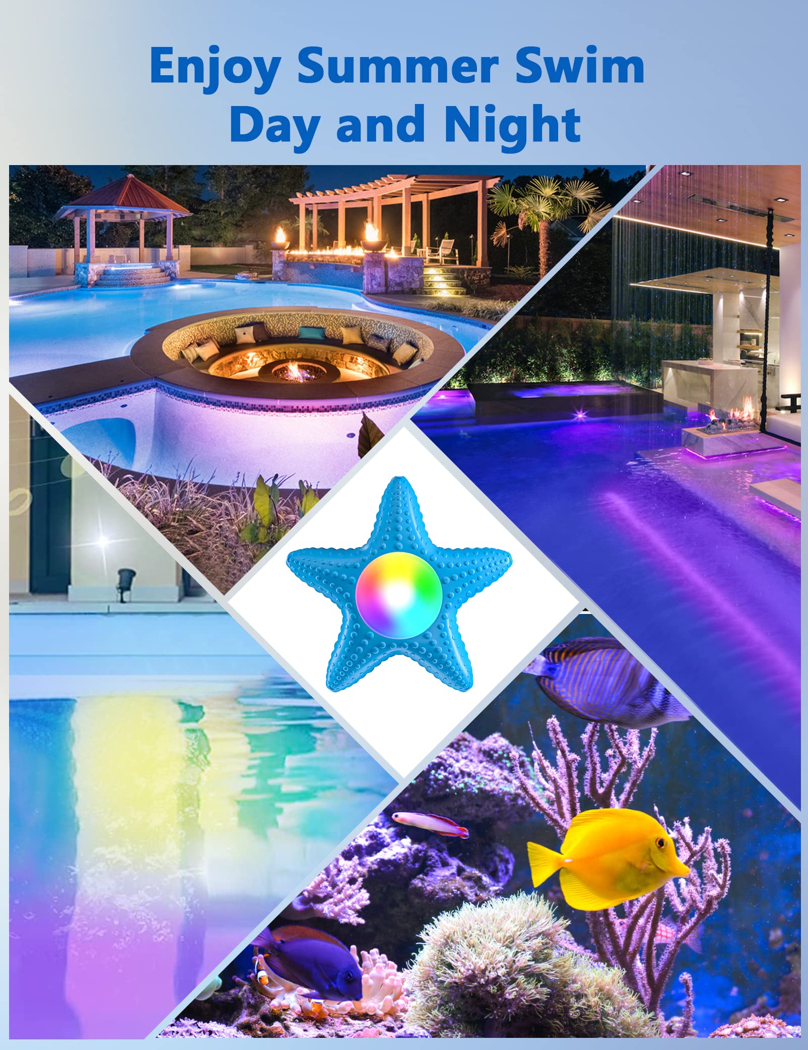 Underwater Led Lights Above Ground Swimming Pool 6PCS Upgraded