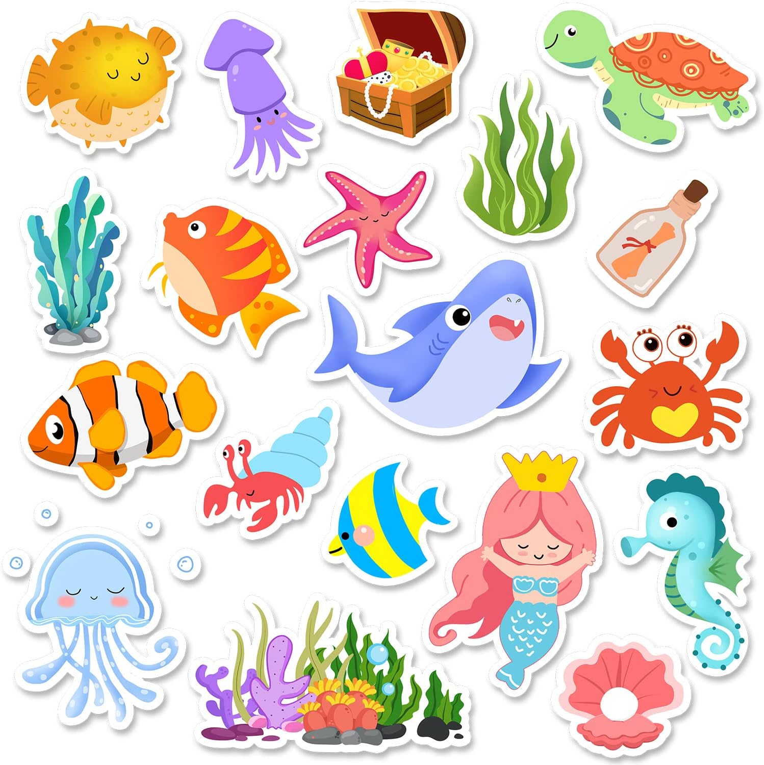 Amazon.com: Ocean Sea Animal Gel Window Clings for Kids - Window ...