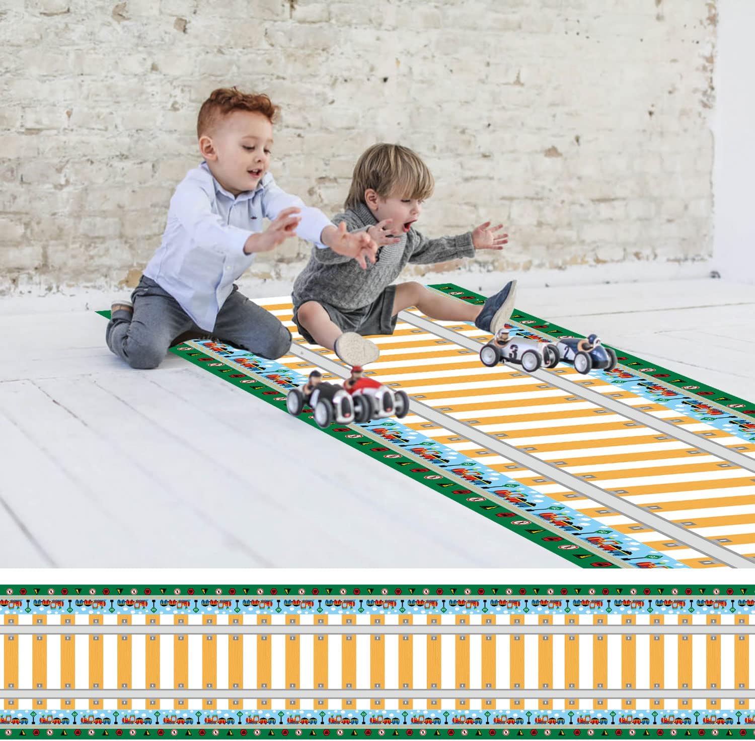 Amazon.com: ROMANKAS Railway Track Aisle Runner Children Aisle Floor ...