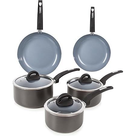 Tower Cerastone T81276 Forged 5 Piece Pan Set with Non-Stick Coating ...