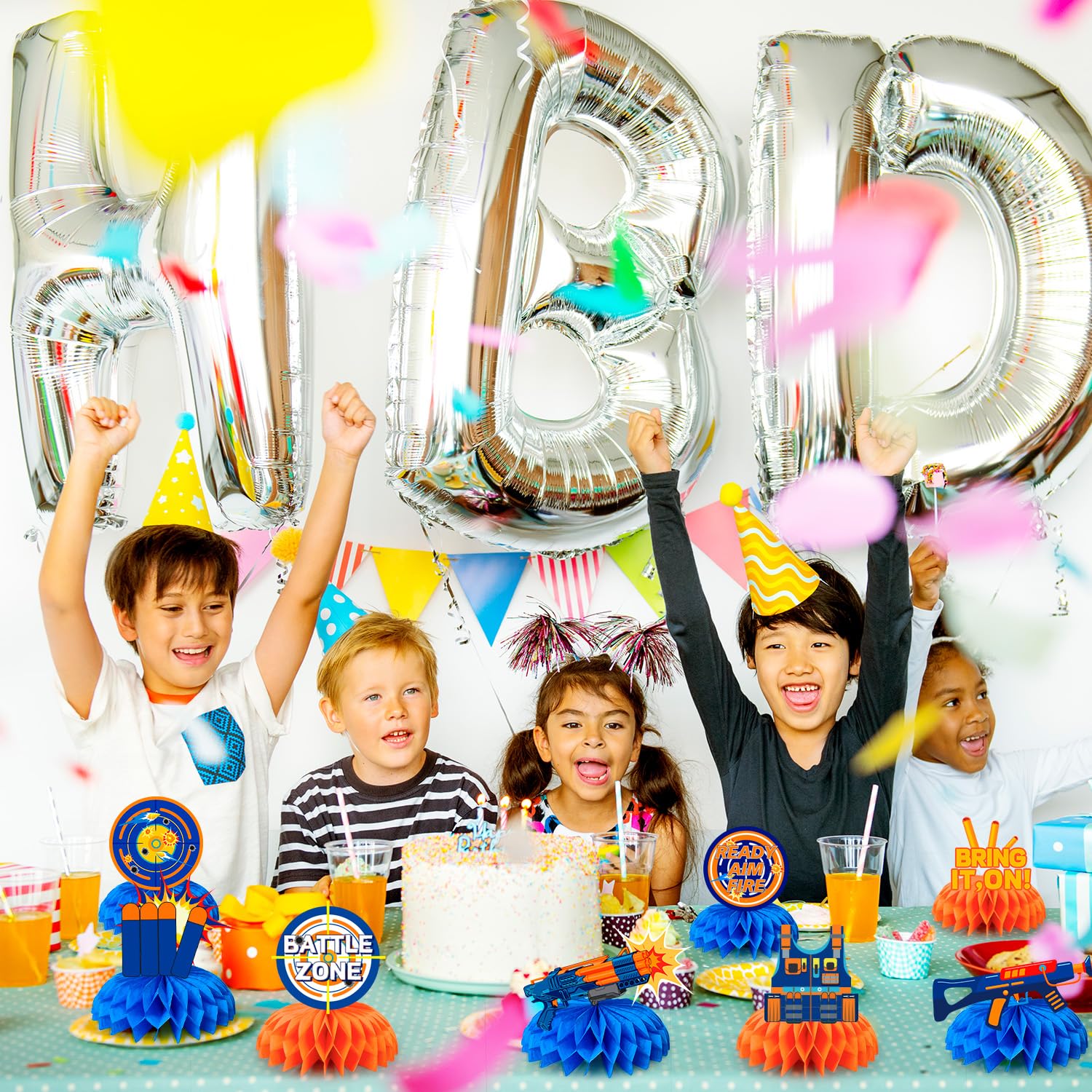 Nerf Party Favors Allenjoy 7x5ft War Party Backdrop Nerf Toy Gun ...