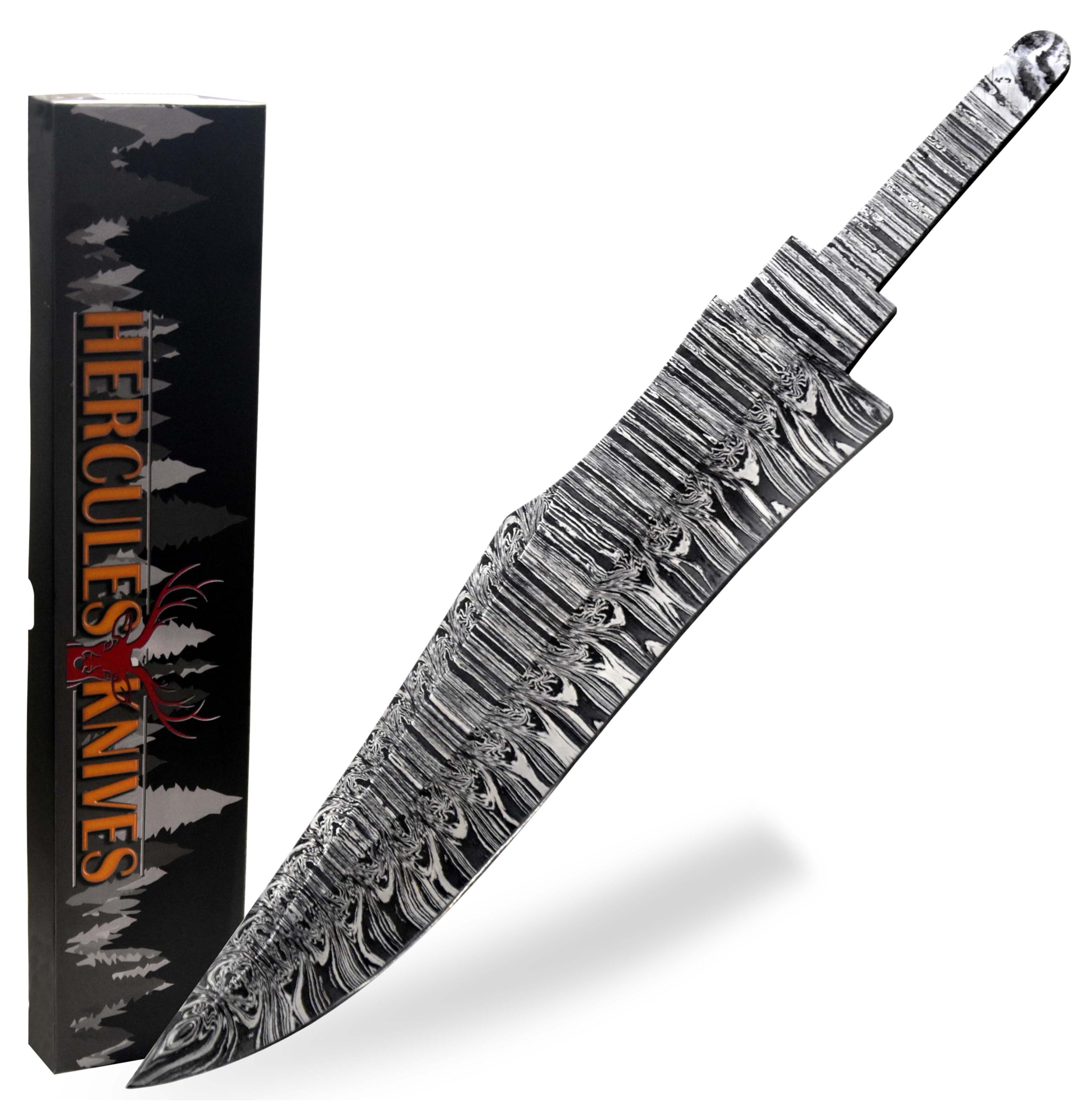 Amazon.com : Hercules Knives Custom Hand Forged Damascus Steel Blank ...