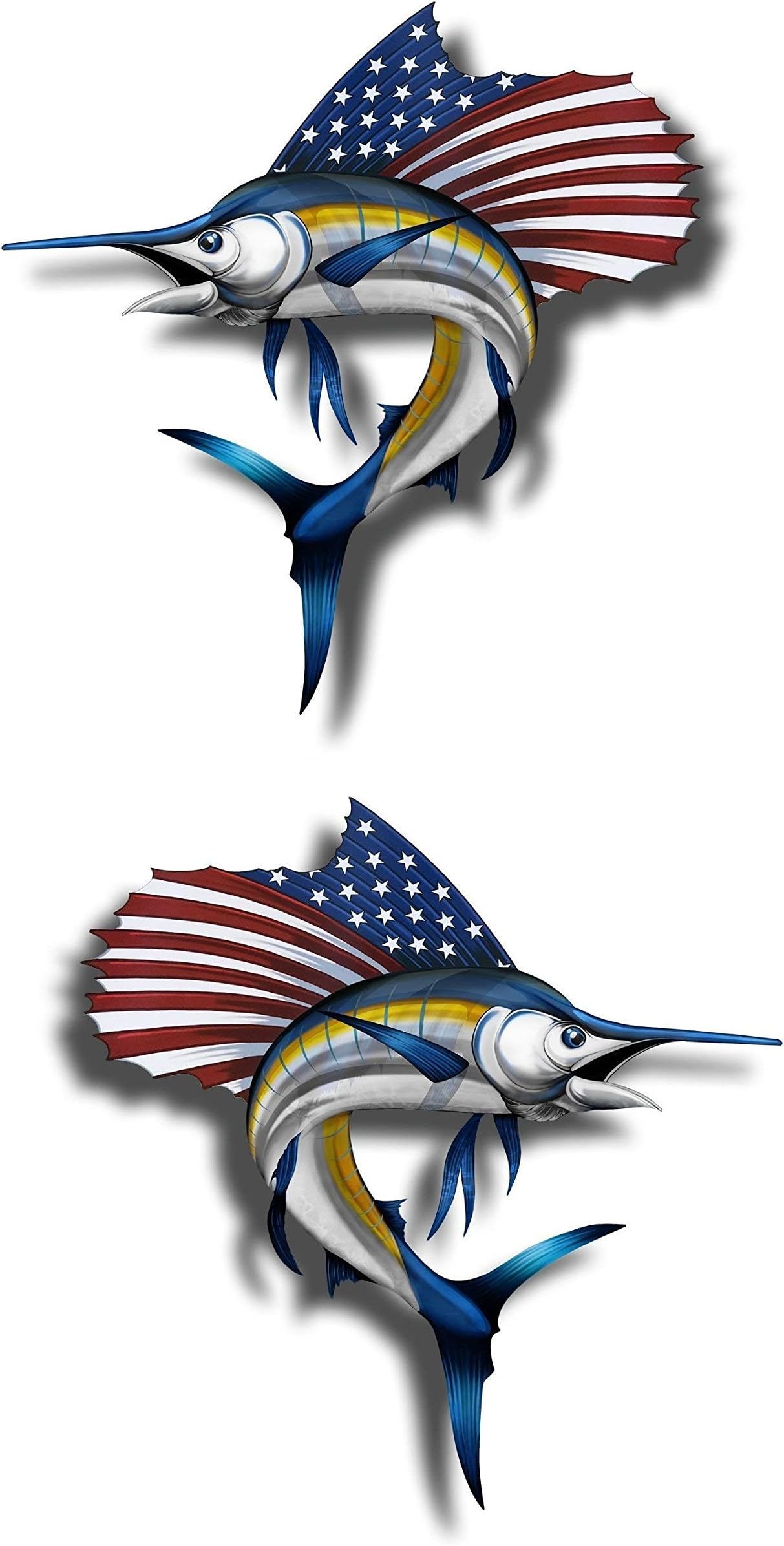Amazon.com: USA Marlin Fish Sticker Patriotic American Flag Fishing ...