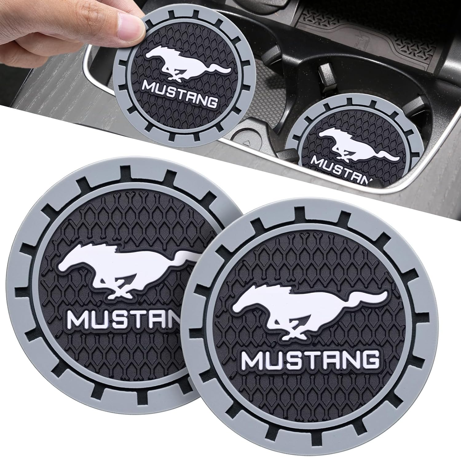 Amazon.com: Car Cup Holder Coaster for Ford Mustang Cupholder Coaster ...