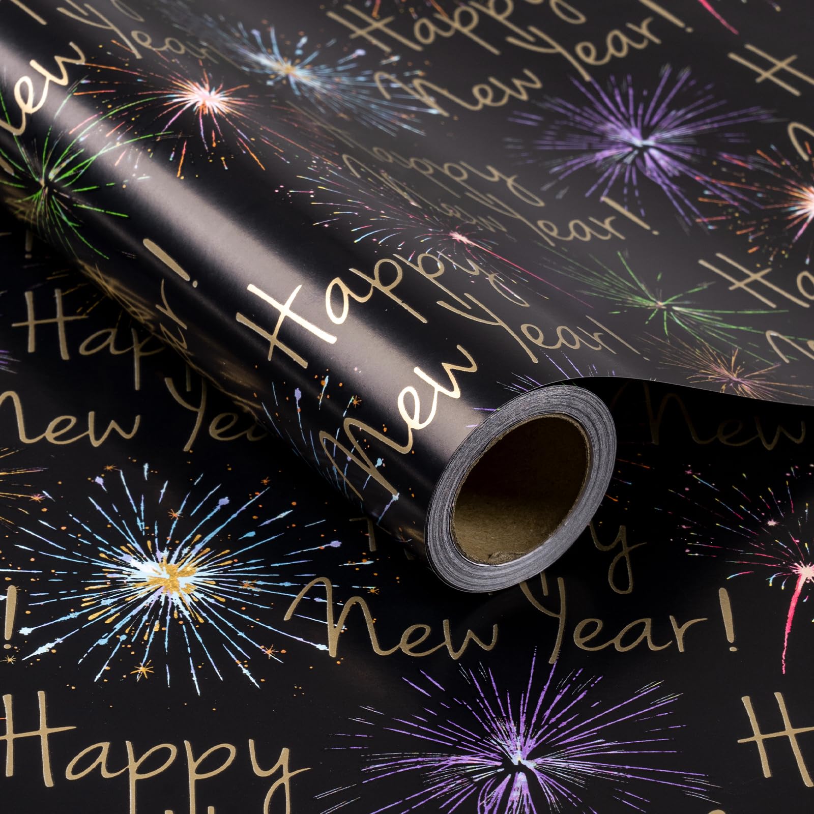 Snapklik.com : RUSPEPA New Year Wrapping Paper Roll - Mini Roll - Black ...