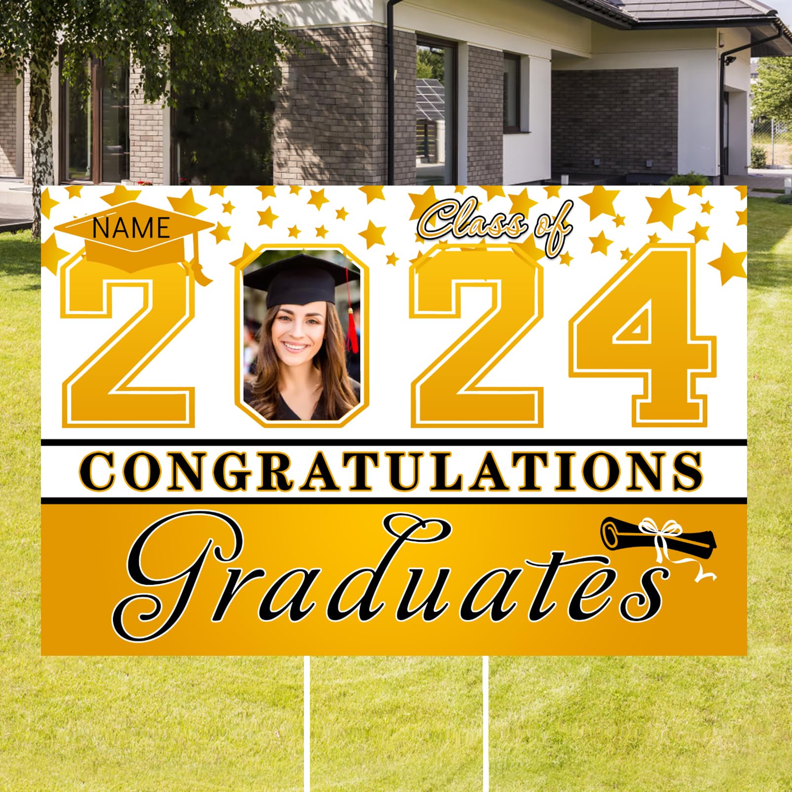 Snapklik.com : Dicodes Personalized Graduation Yard Sign