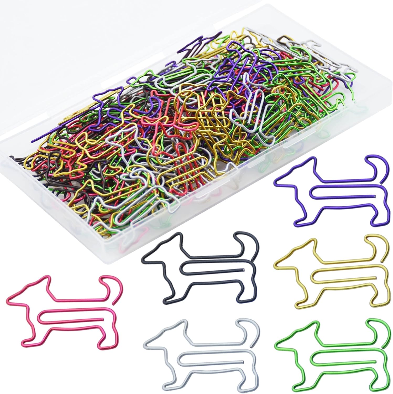 Amazon.com : YOUDEFUL 120 Pcs Dog Shaped Paperclips, Cute Metal Paper ...