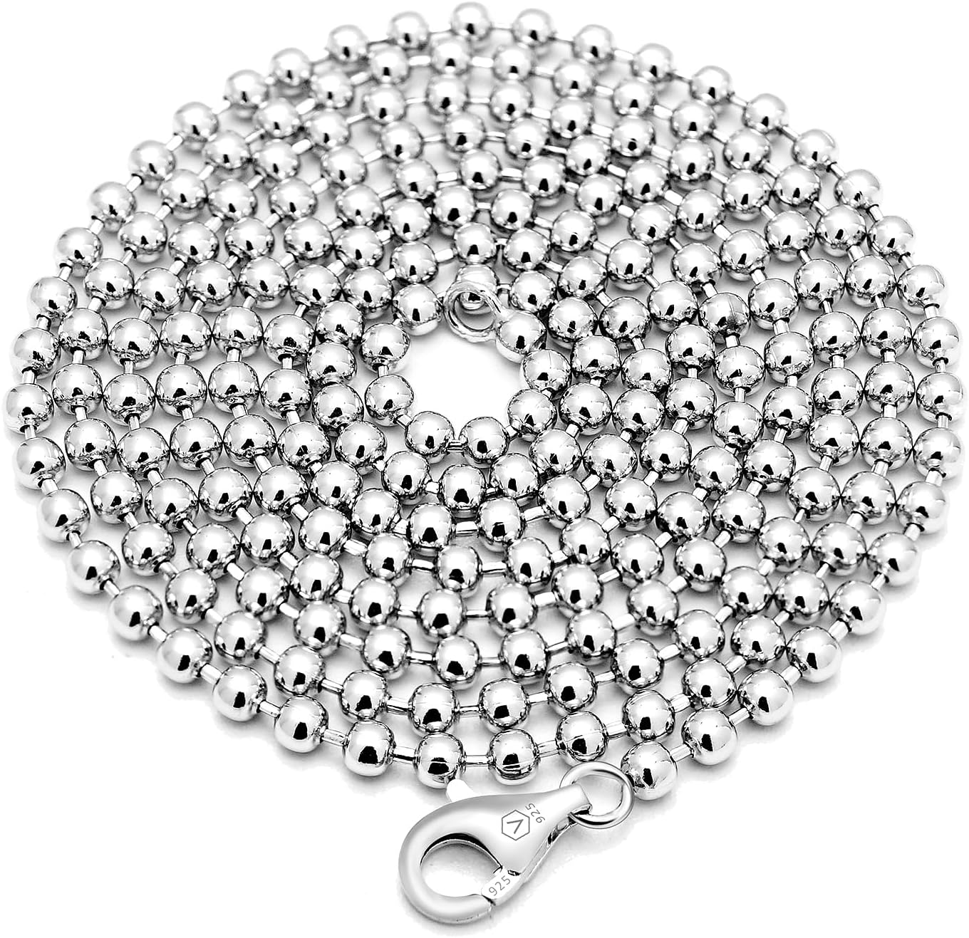 Amazon.com: 30" Inch Stainless Steel Ball Chain Necklace - 2.4mm ...
