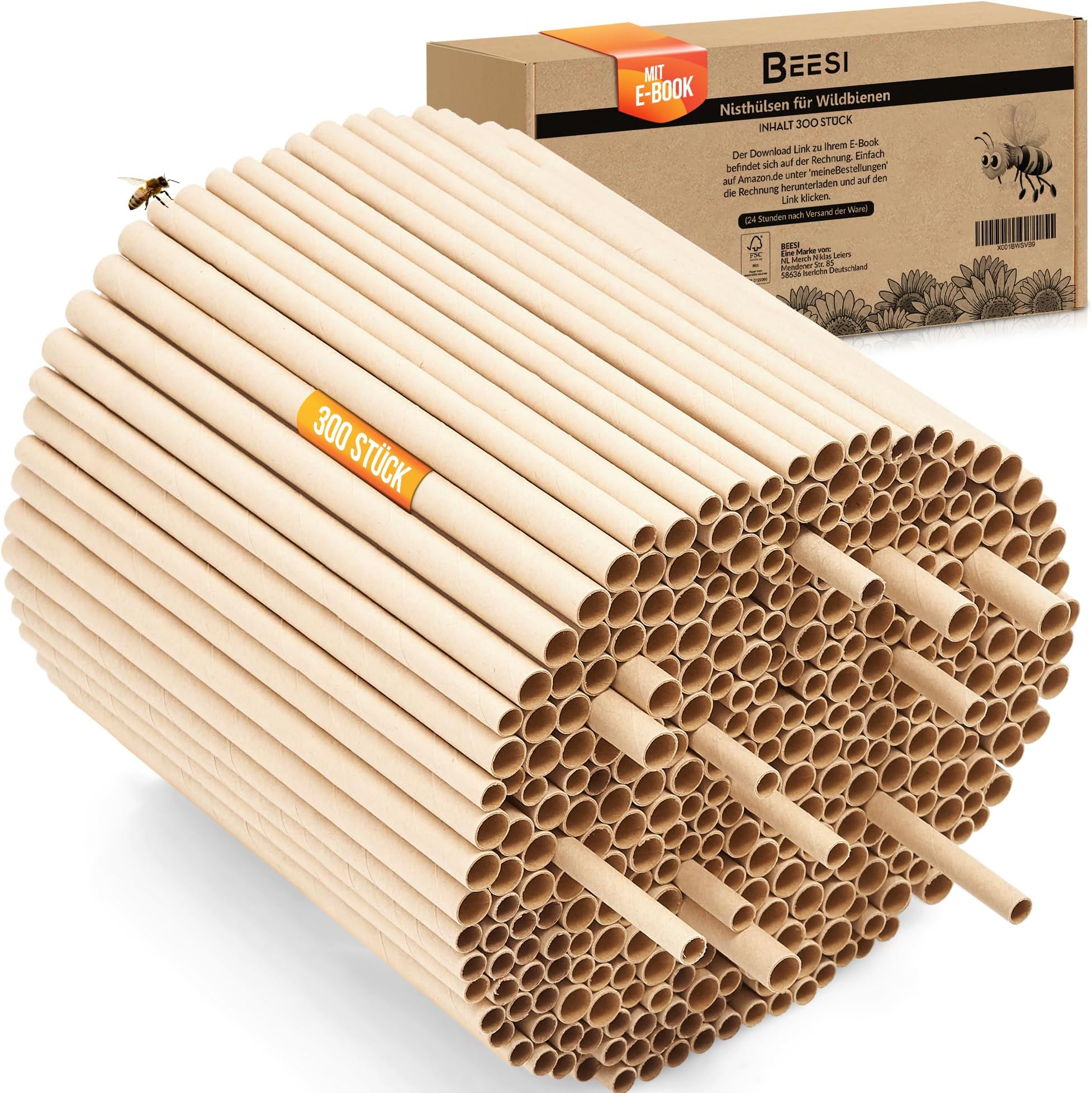 Mason Bee Tubes | 100 Pack of 6 inch Long by 5/16 Inner Diameter Hole ...