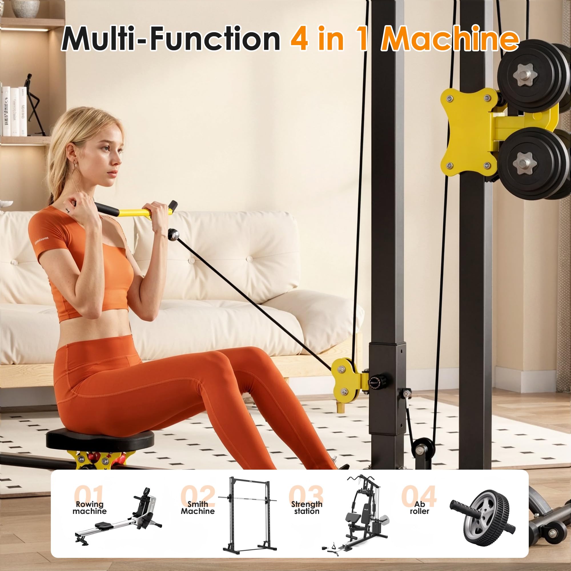 Snapklik.com : Soges Foldable LAT Pull Down Machines & Rowing Machine ...