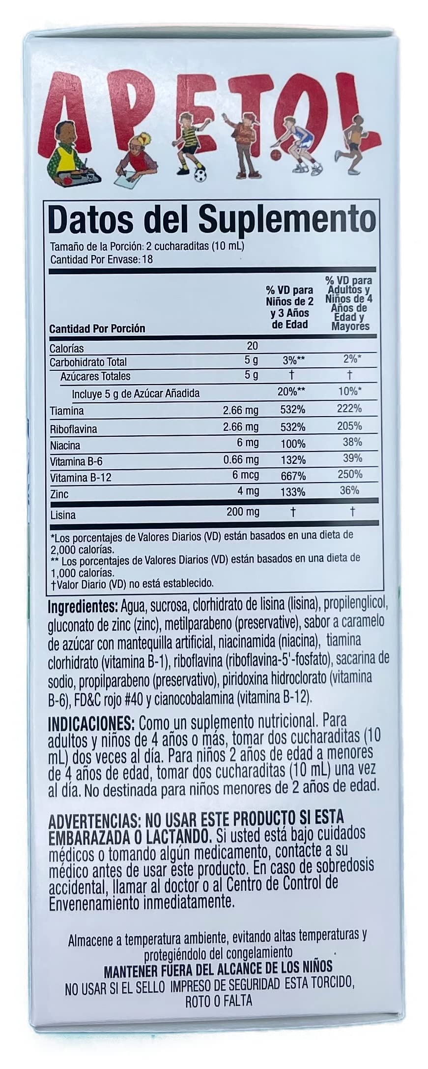 Etiqueta Nutricional K Especial