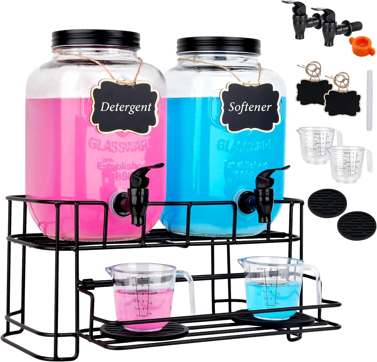 Amazon.com: 2 Set Laundry Detergent Dispenser with Stand, Laundry ...