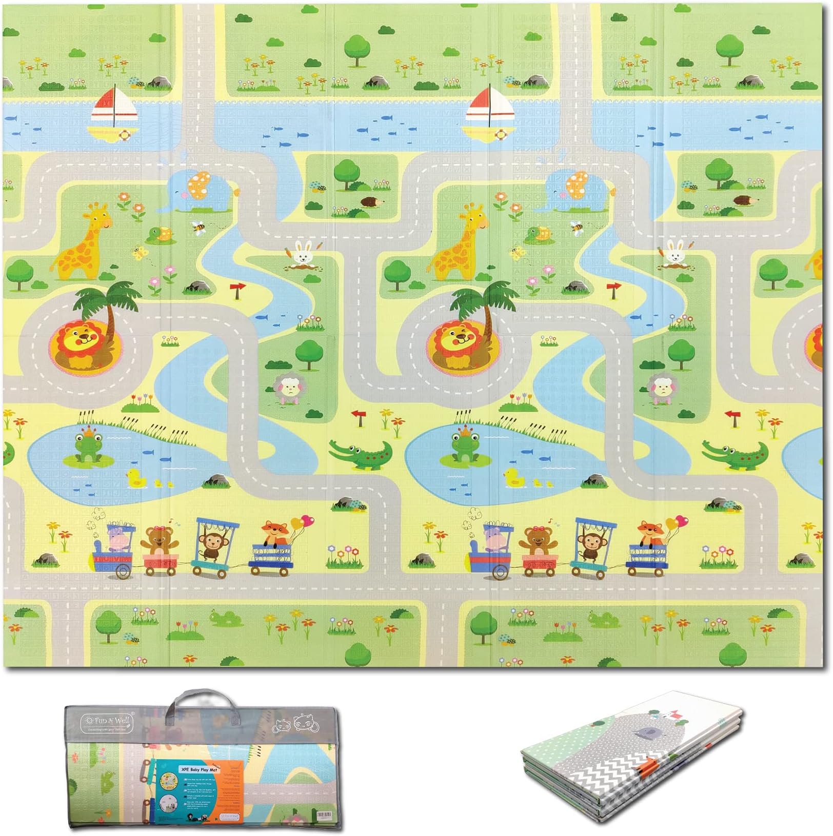 Baby Play Mat, 200 * 180cm Large Thick Playmat, Folding Portable ...