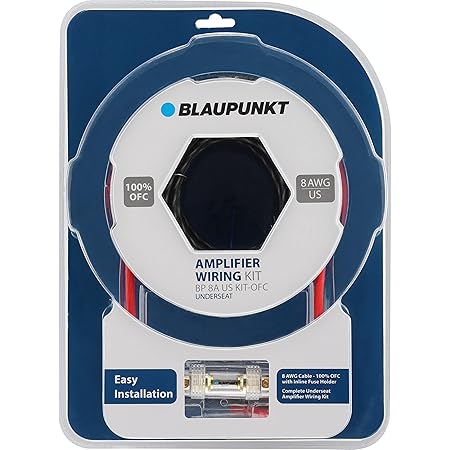 Blaupunkt 8 Gauge Underseat Amplifier Wiring Kit - 100% Oxygen Free ...