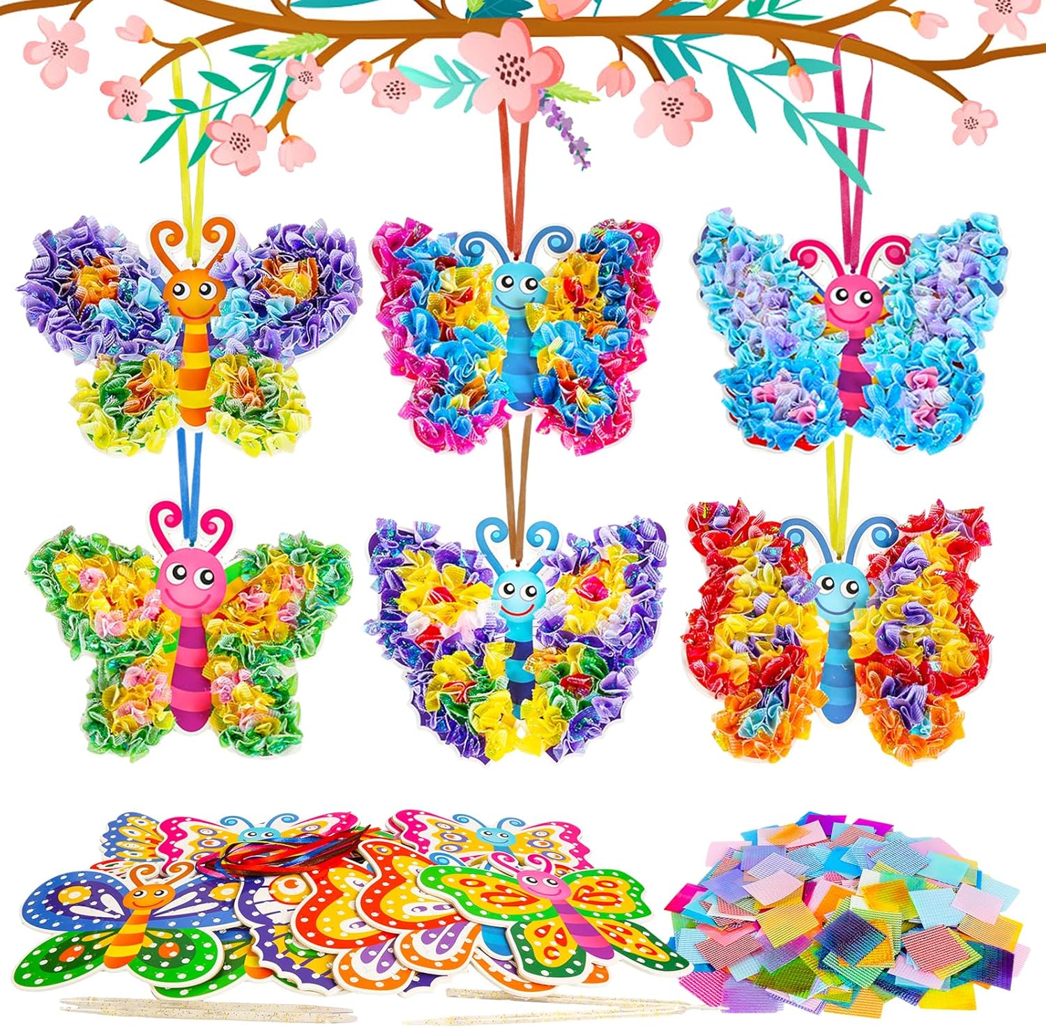 MONCAP 12pcs Butterfly Craft Set for Kid Creative Poke Art Toy - Make ...