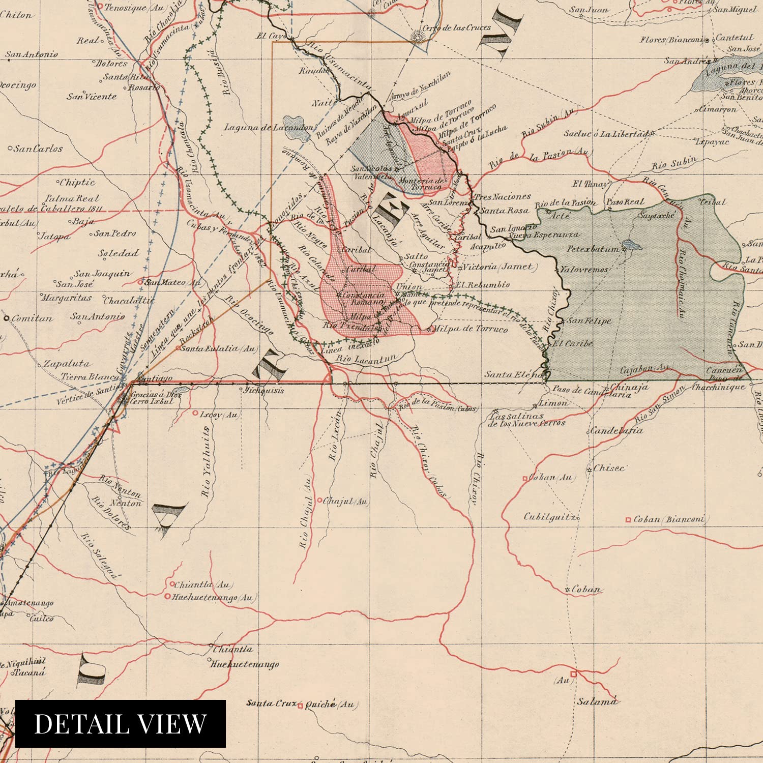 Snapklik.com : Vintage 1895 Guatemala Map Poster - 24x30 Inch Mapa De ...