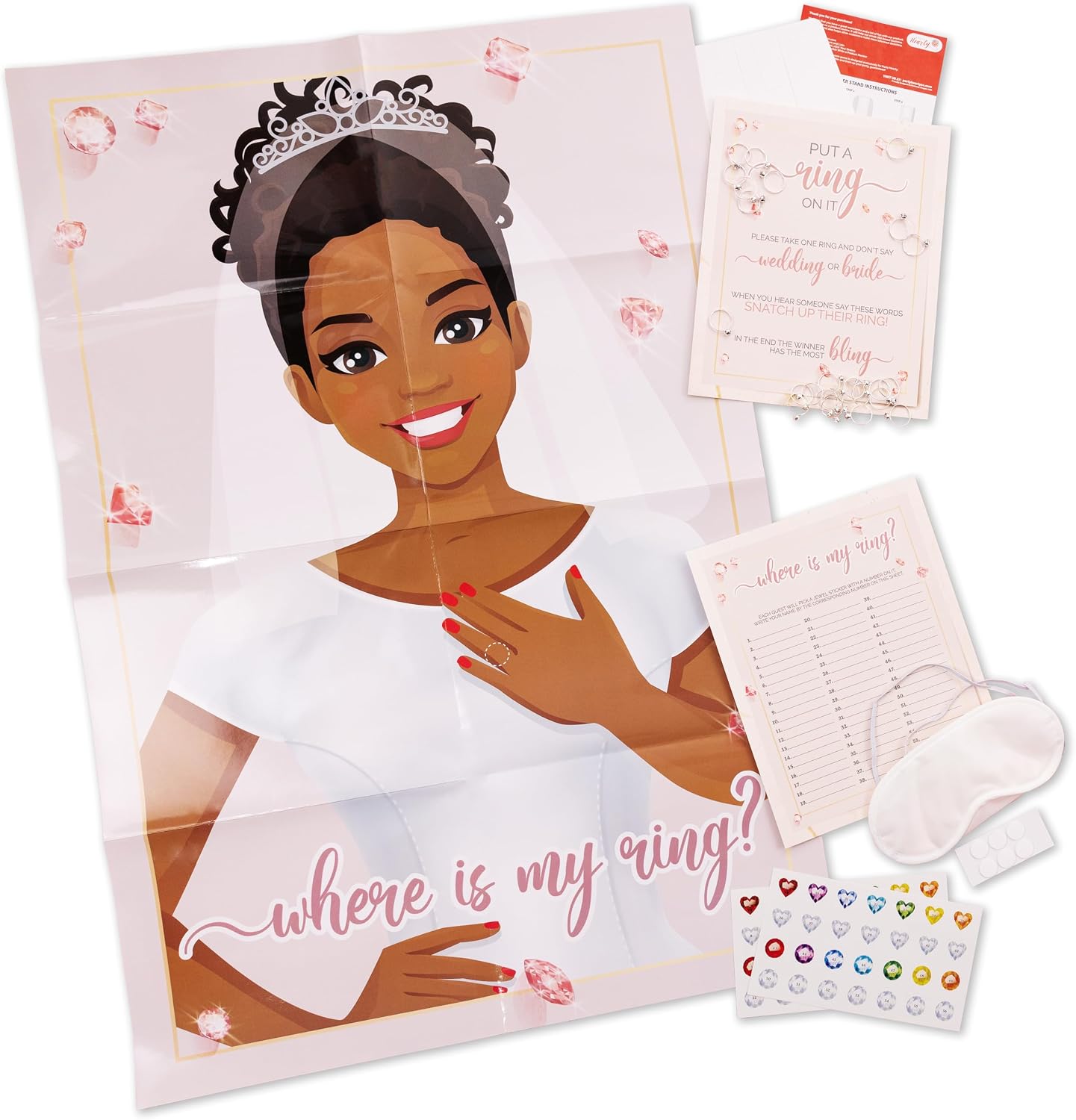 Amazon.com: Party Hearty 2 Bridal Shower Games, Pin The Ring on The ...