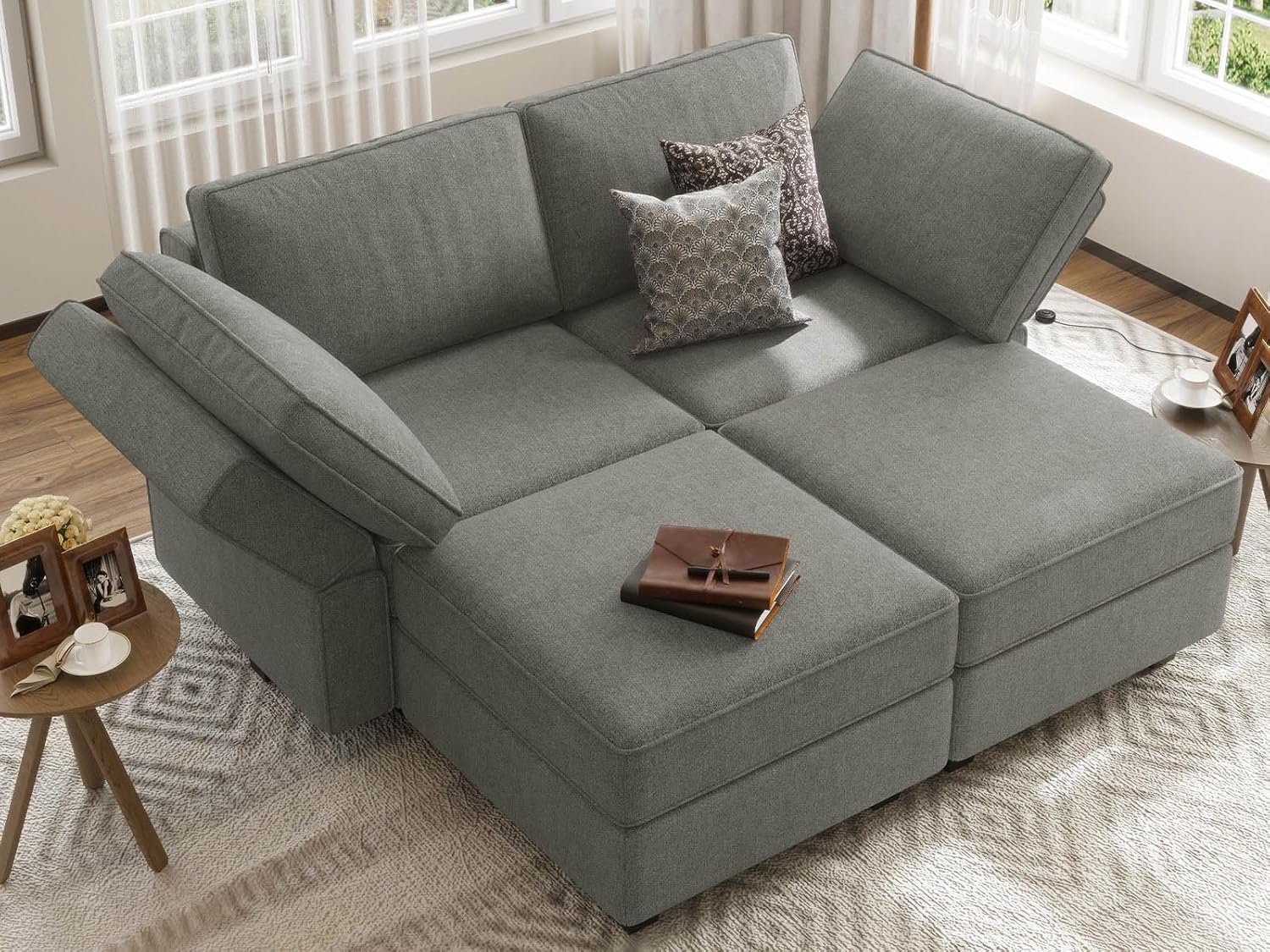 Bellfin Modular Sectional Sleeper Sofa Convertible Sofas with Storage ...