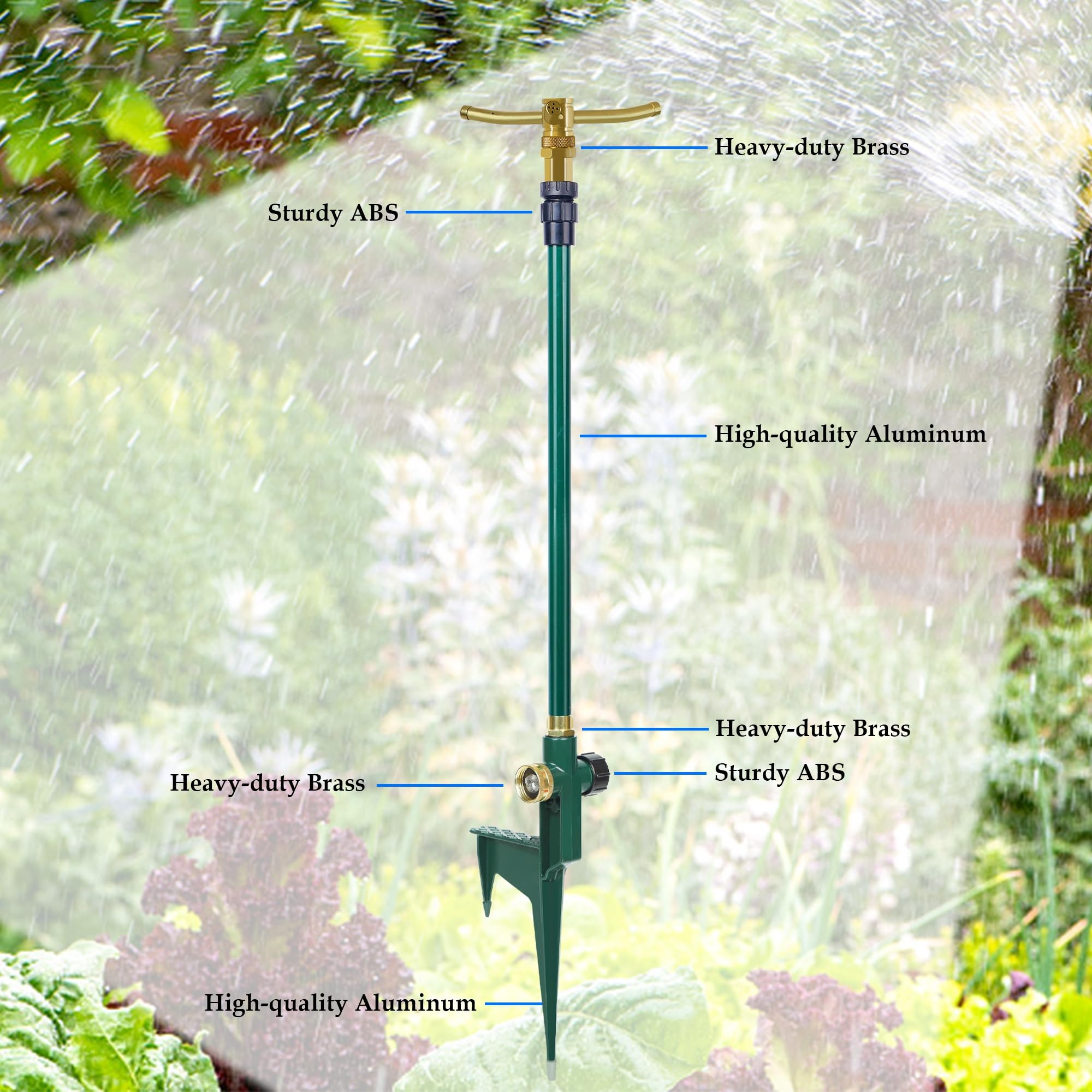Snapklik.com : 3-Arm Garden Sprinkler, High-Rise Lawn Sprinkler, 360 ...