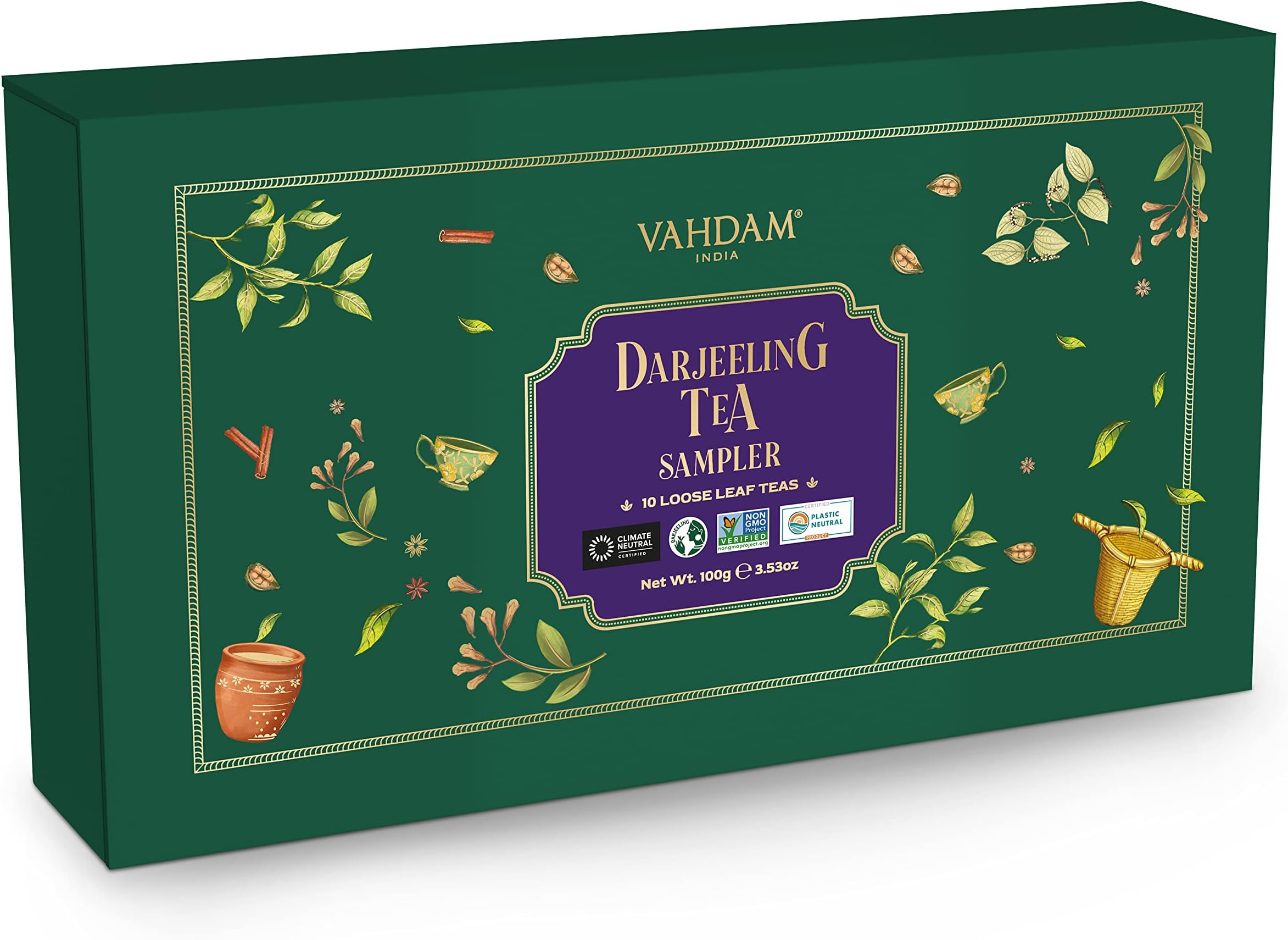 Amazon.com : VAHDAM, Darjeeling Tea Sampler (10 Flavors, 50+ Servings ...