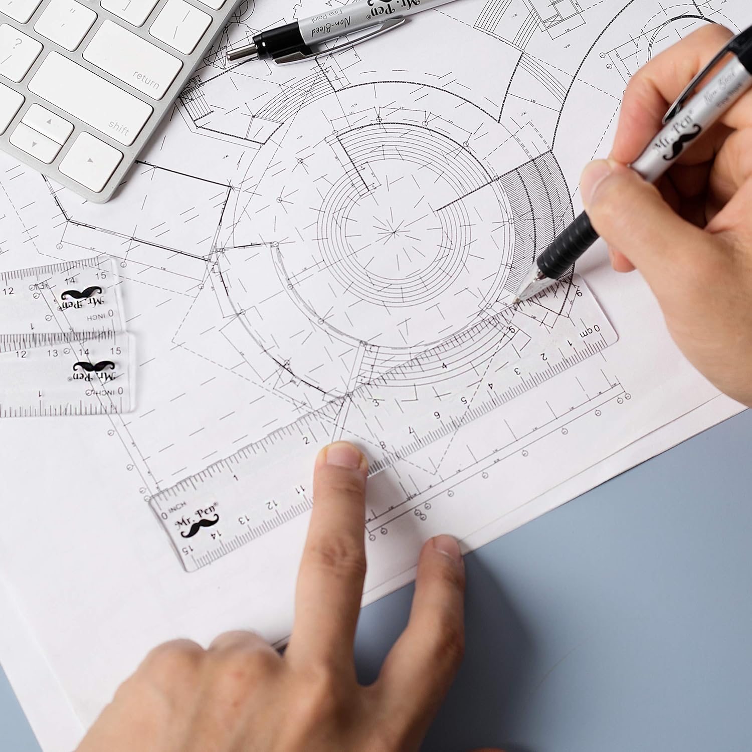 Mr Pen- Ruler 6 inch Ruler Pack of 3 Clear Ruler Plastic Ruler Drafting ...