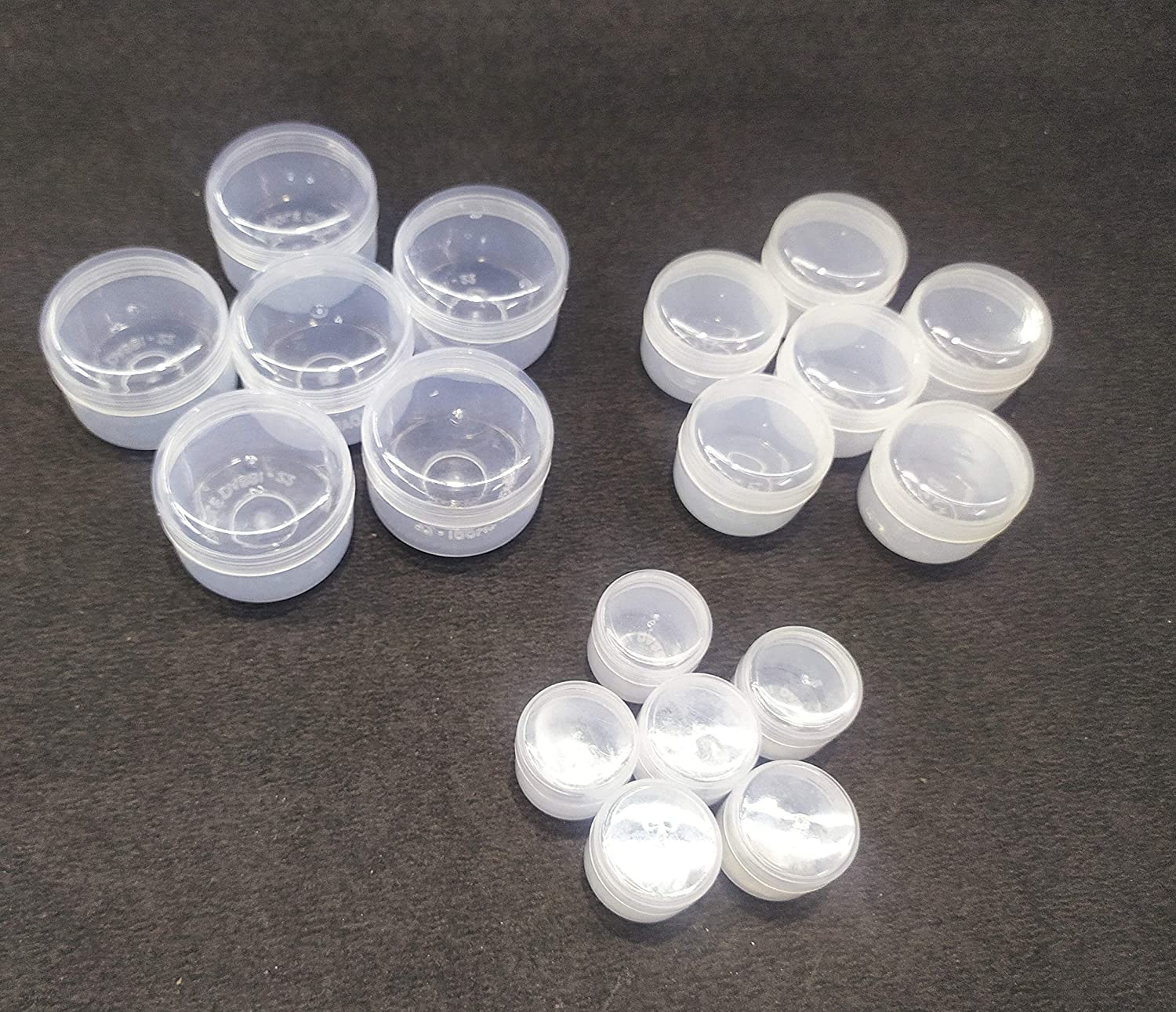 pmw - Small Tiny Containers Plastic Clear Boxes with Screw lid Pack of ...