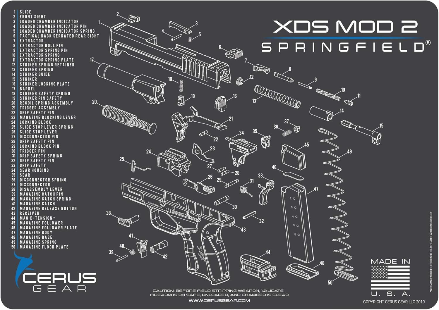 Amazon.com : EDOG XDS MOD2 MAT FOR Springfield Armory XDs MOD 2 Cerus ...