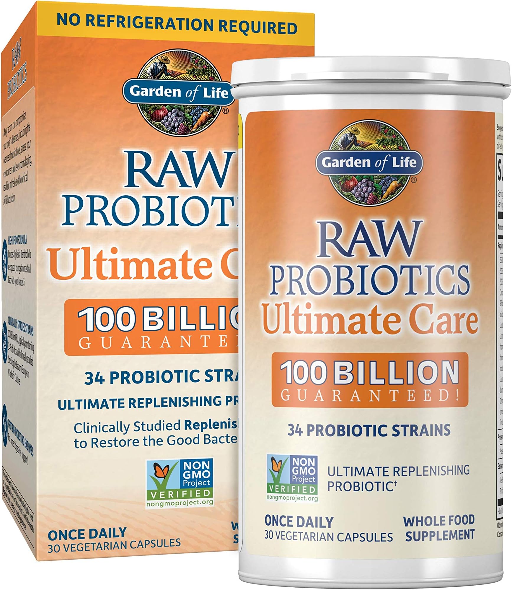 Amazon.com: Raw Probiotics - 100 Billion CFU, Shelf Stable, 30 Capsules ...