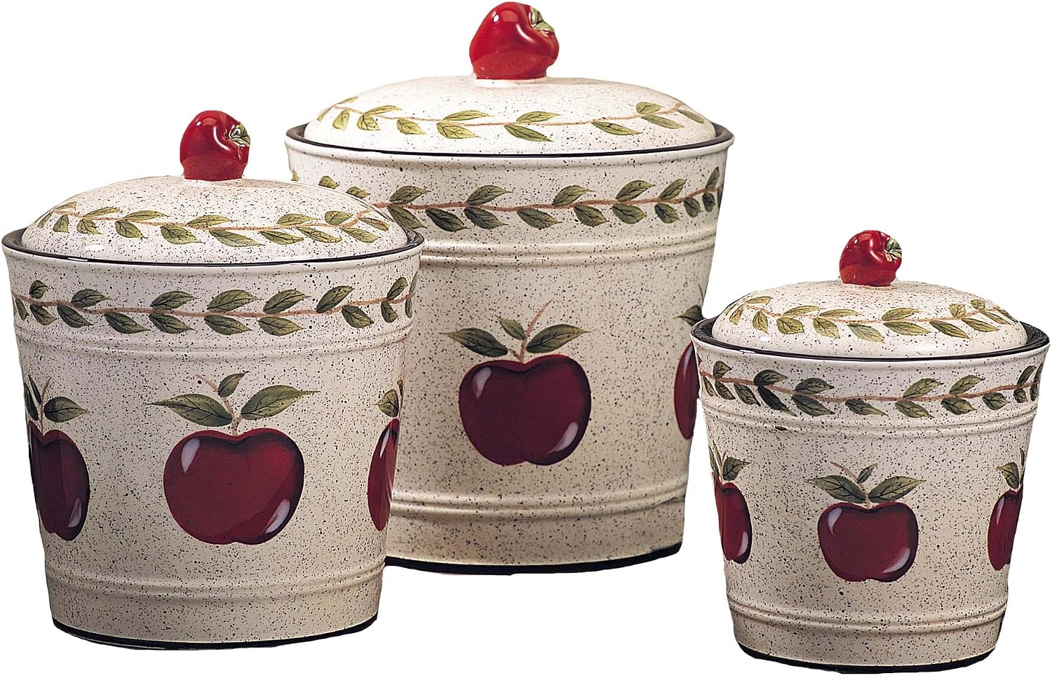 Amazon.com: Young's 3-Piece Country Apple Canister Set, 10-Inch : Home ...