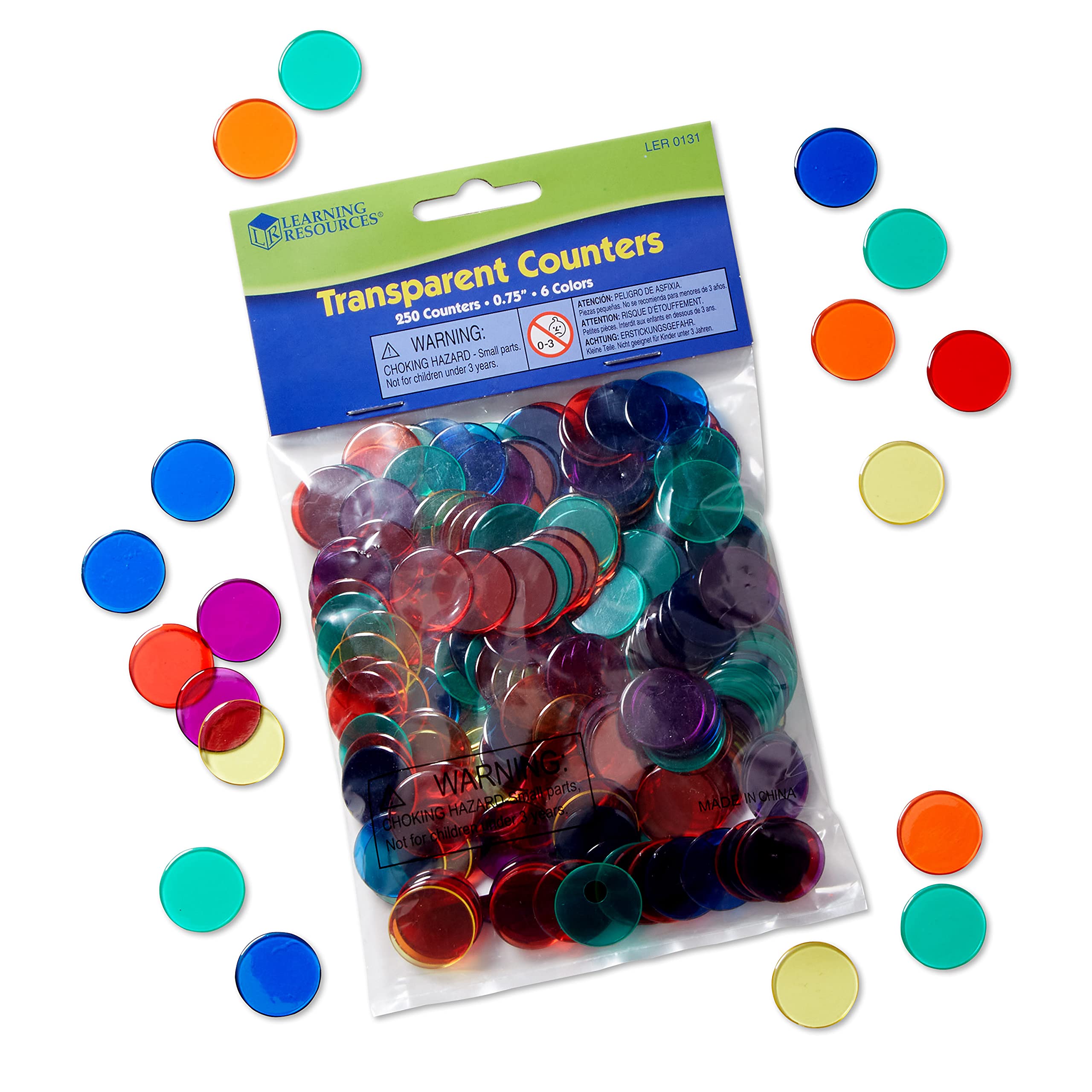 Learning Resources Transparent Color Counting Chips, Set of 250 ...