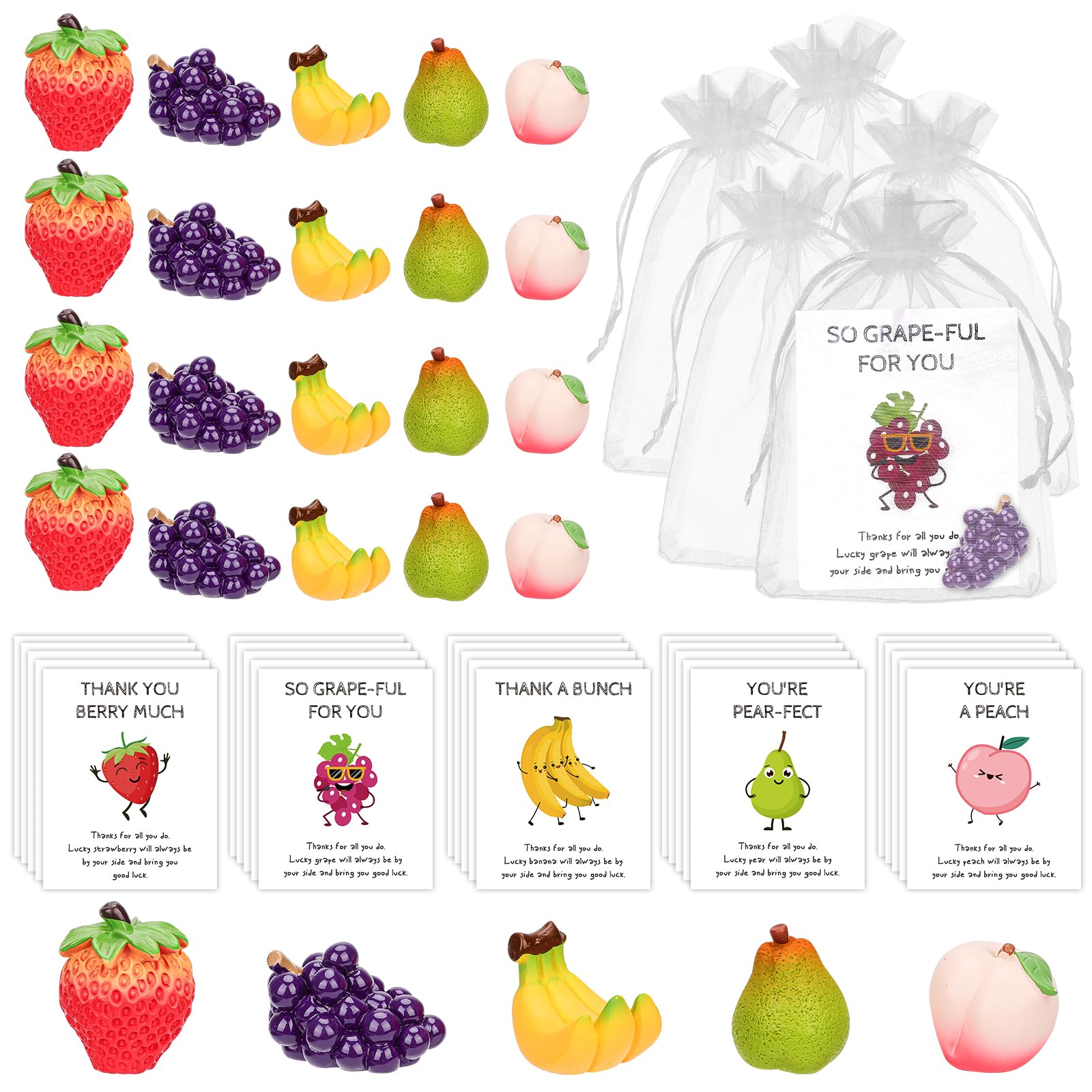 50 Sets Employee Encouragement Positive Cards, Pun Fruit Appreciation ...