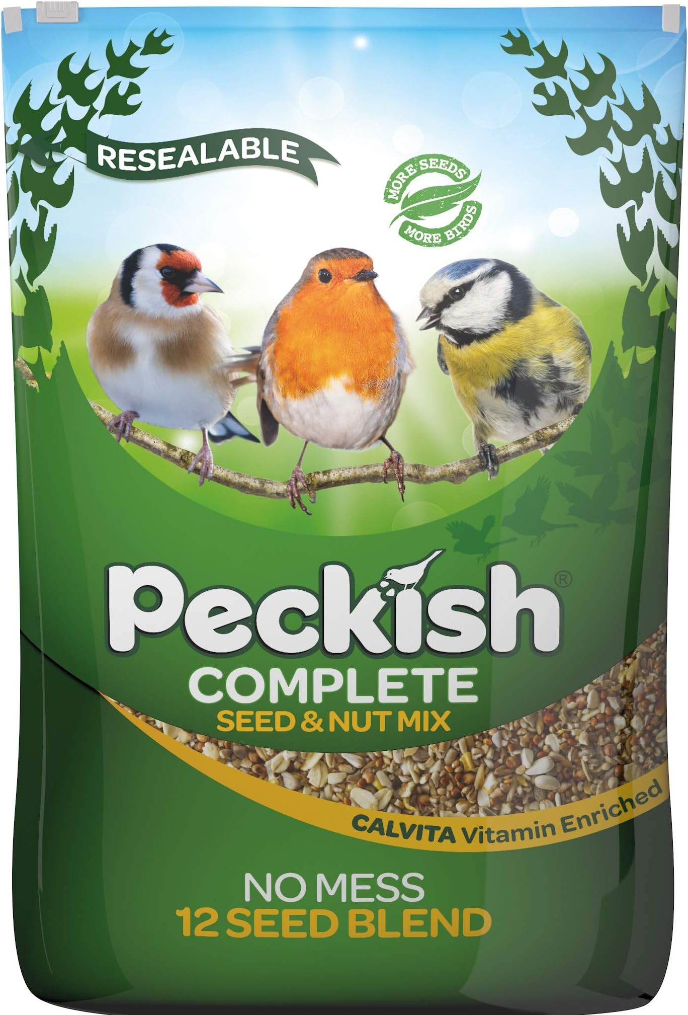 Peckish Complete Seed and Nut No Mess Wild Bird Food Mix, 12.75kg ...
