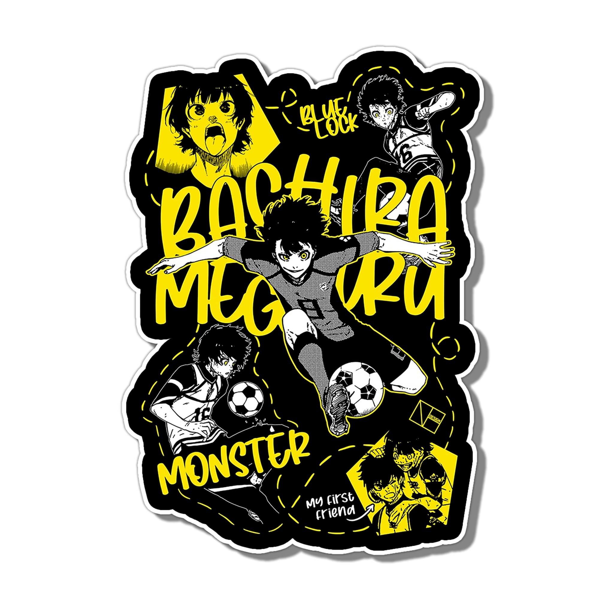 Blue Lock Sticker Merch Bachira Meguru Die Cut Decal Car | Desertcart ...