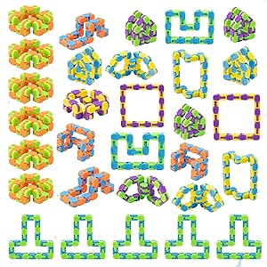 Amazon.com: Ganowo 6 Pack Wacky Tracks - Snap Click Fidget Toys for Kids Adults ADHD Finger ...