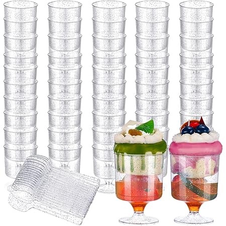 Amazon.com | 100 Pack Disposable Plastic Martini Glasses 5 oz Mini ...