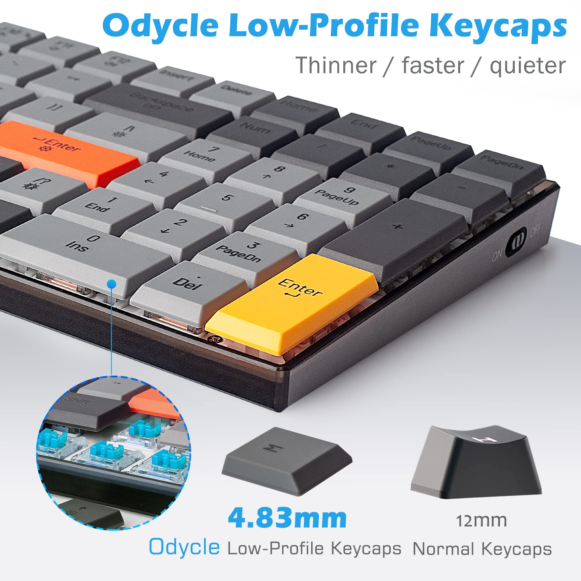 Snapklik.com : Odycle K99 Mechanical Keyboard, Low Profile Wireless ...
