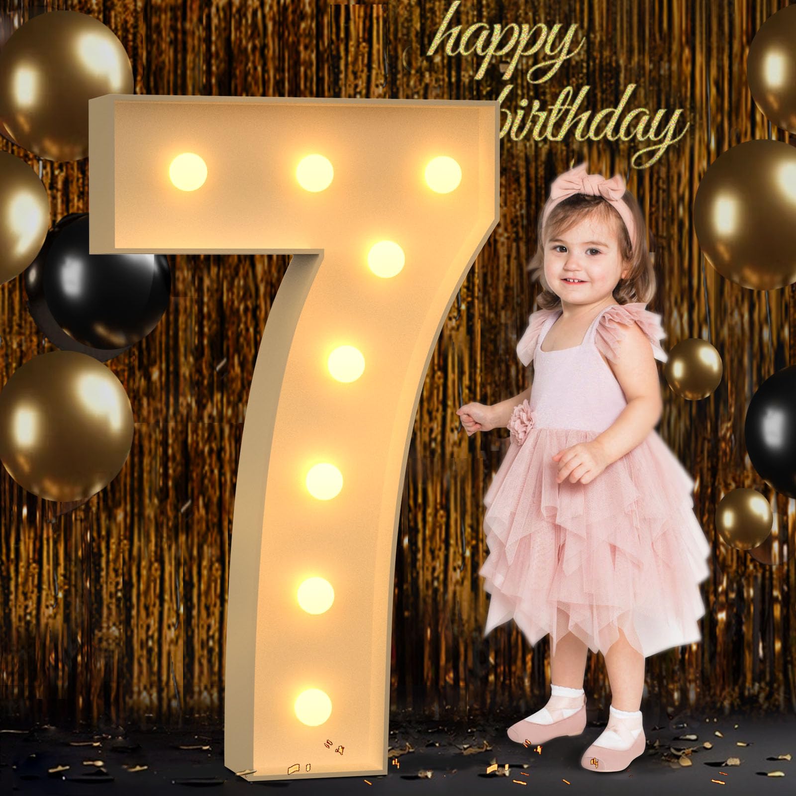 Amazon.com: 3FT Marquee Numbers, Light Up Numbers 7 for 7th 27th 70th ...