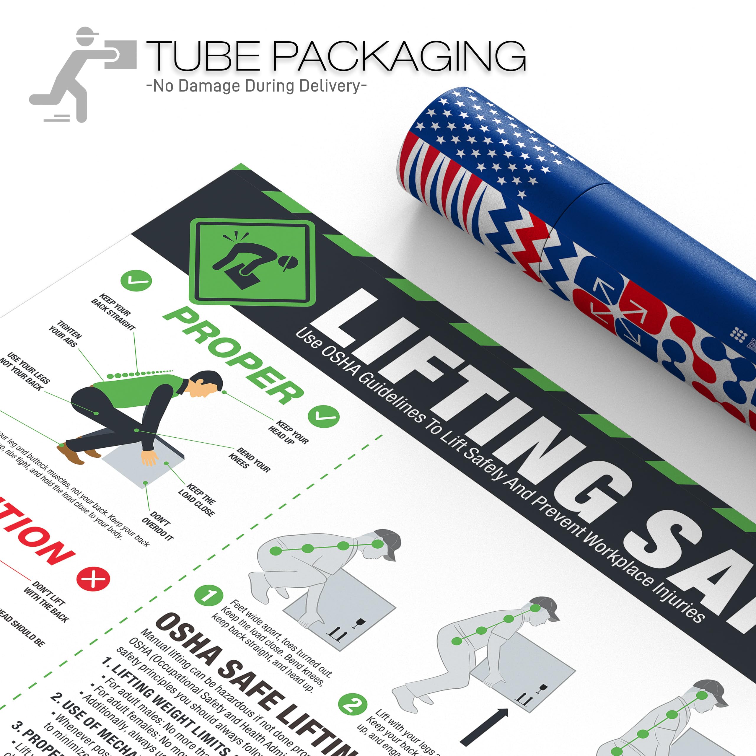 Snapklik.com : Lifting Safety Poster 18 X 24, OSHA OSHA Compliant ...