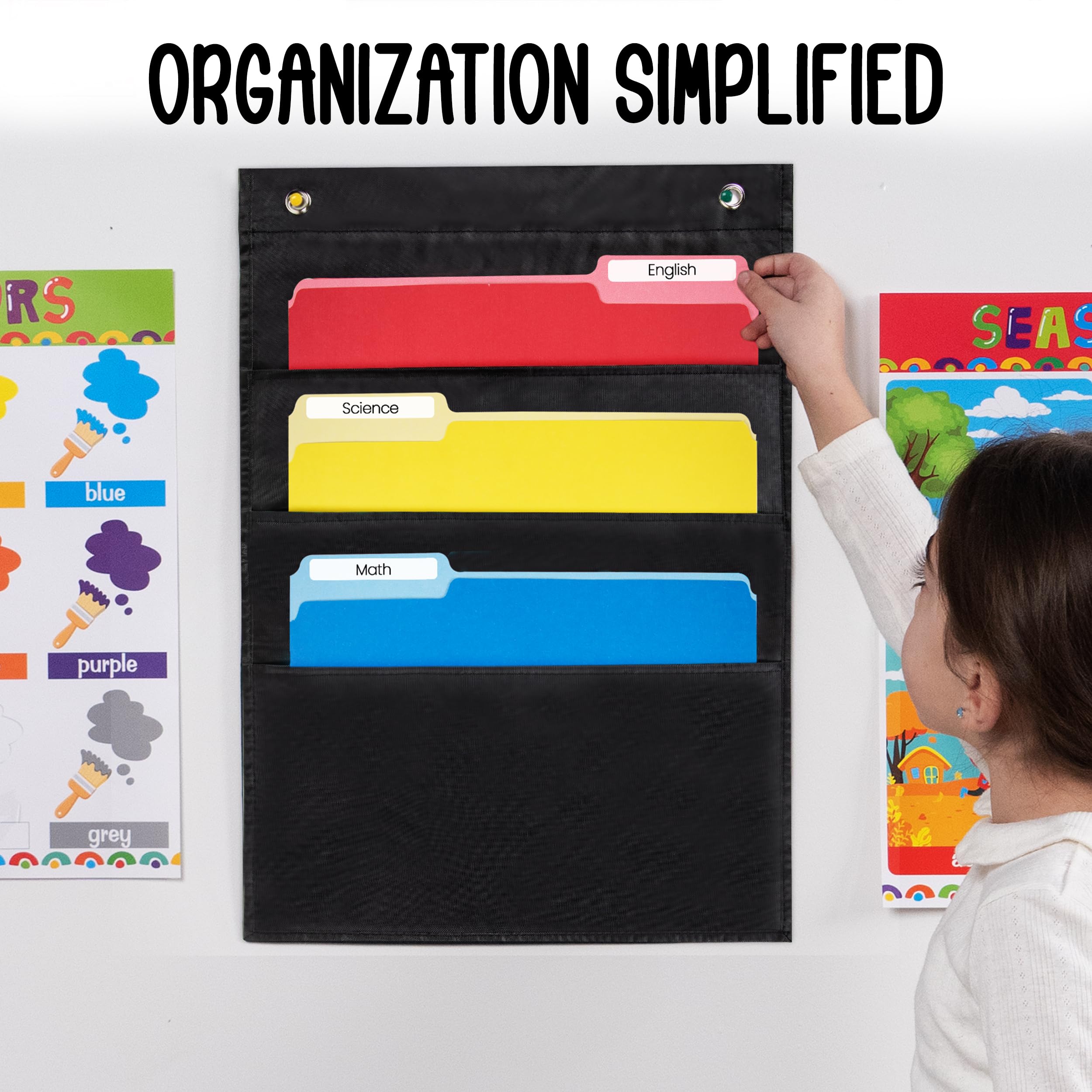 Wall Mounted File Folder Storage Wall Hanging File Organizer Heavy Duty ...