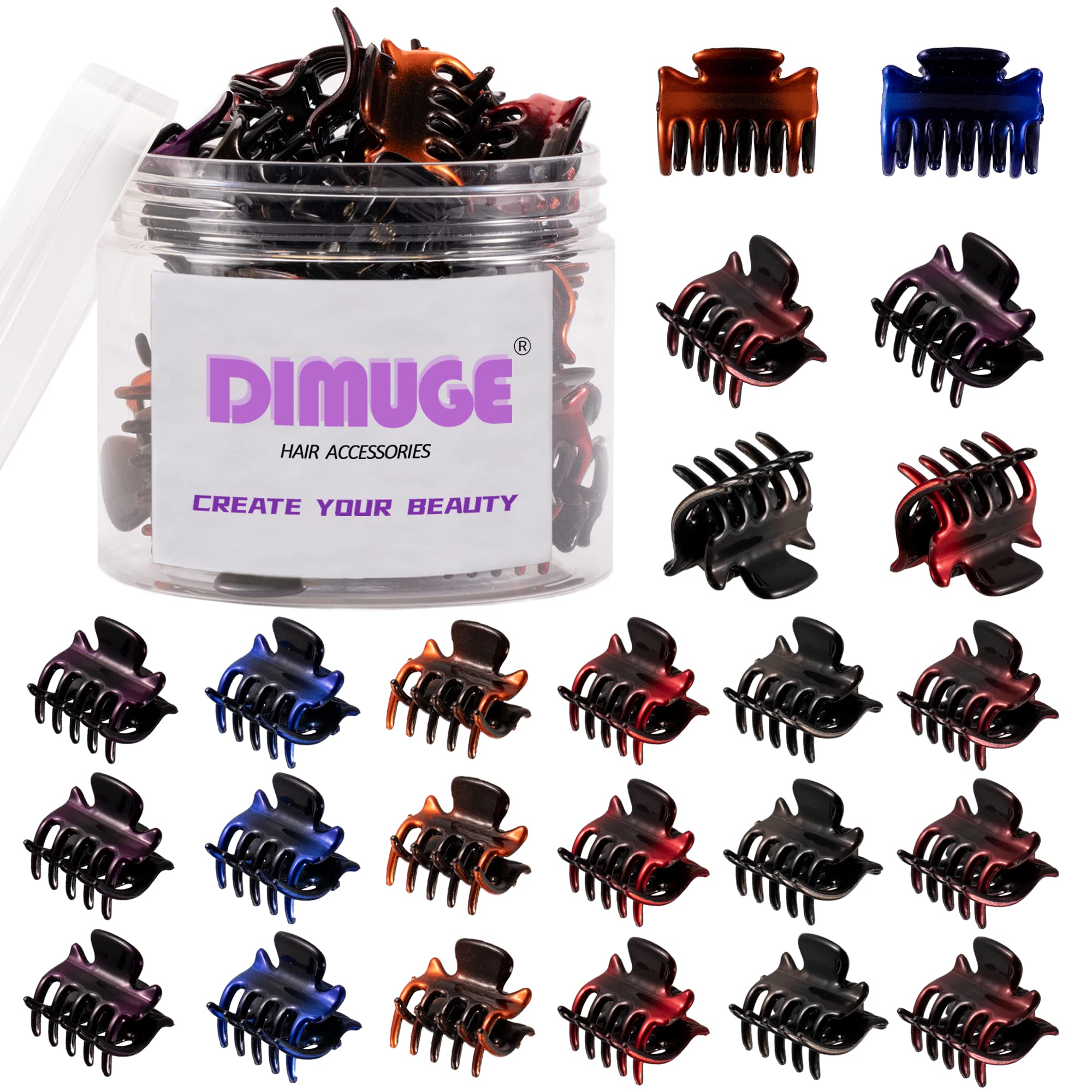 Amazon.com : DIMUGE 24 Pcs Small Hair Clips Plastic Claw Clips Medium ...